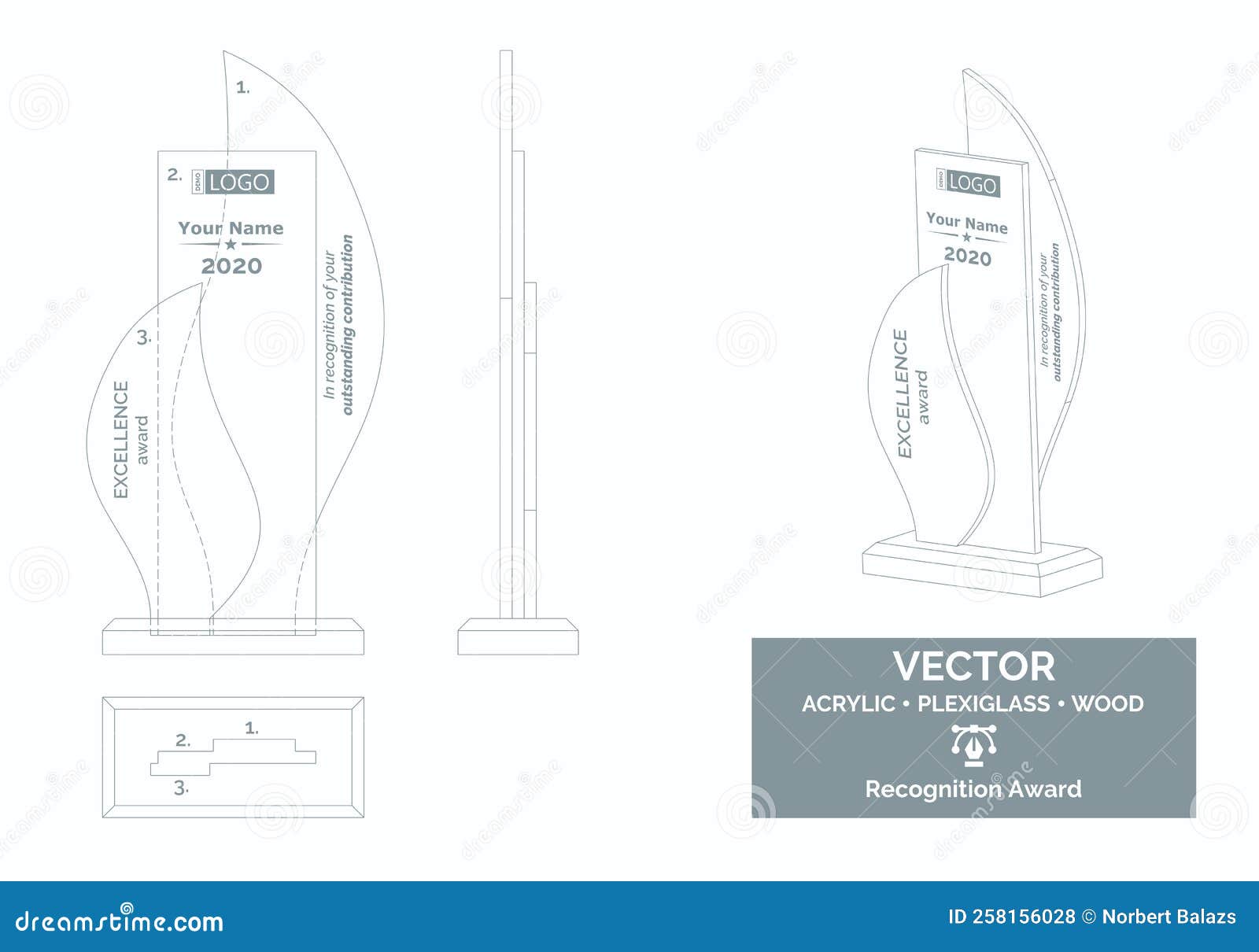 Abstract Trophy Vector Template, Business Trophy Distinction Award ...
