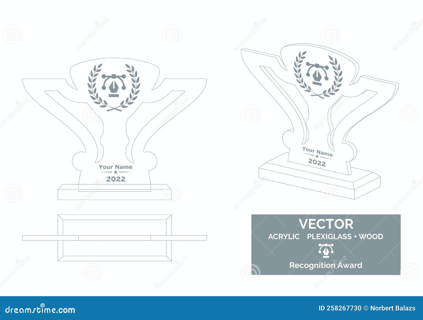 Abstract Trophy Vector Template, Business Trophy Distinction Award ...