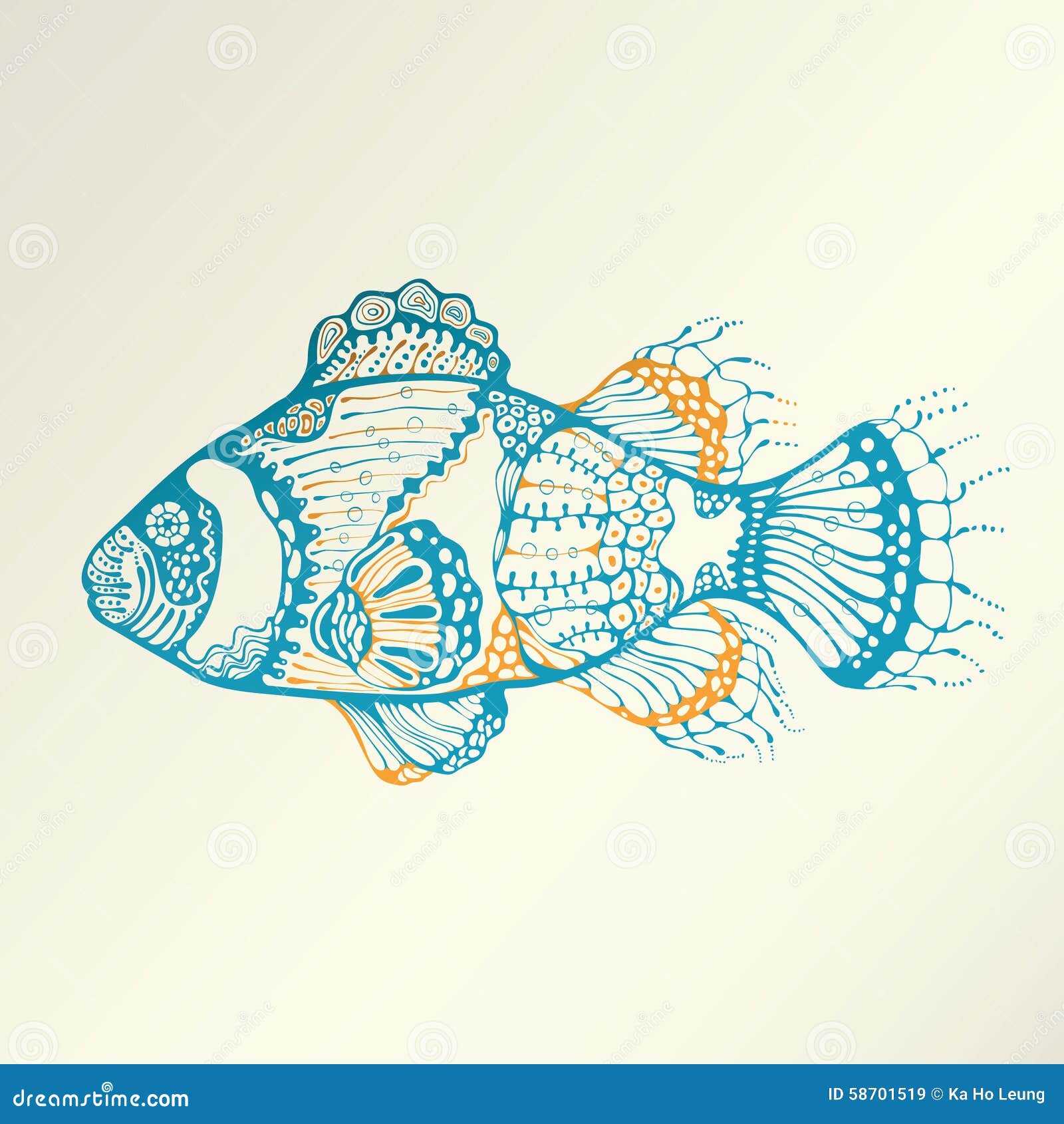 Abstract Tropical Fish stock illustration. Illustration of blue - 58701519