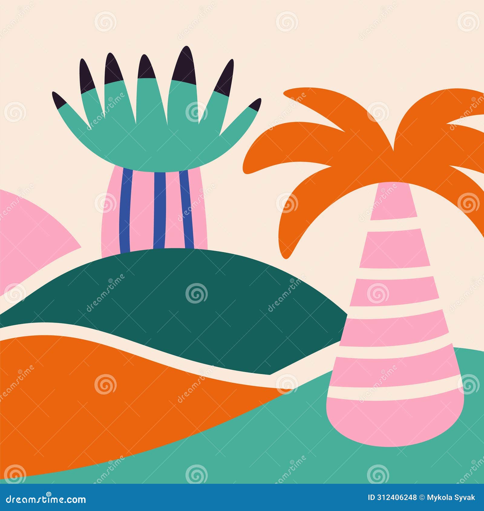Abstract Tropical Landscape Stock Vector - Illustration of landscape ...