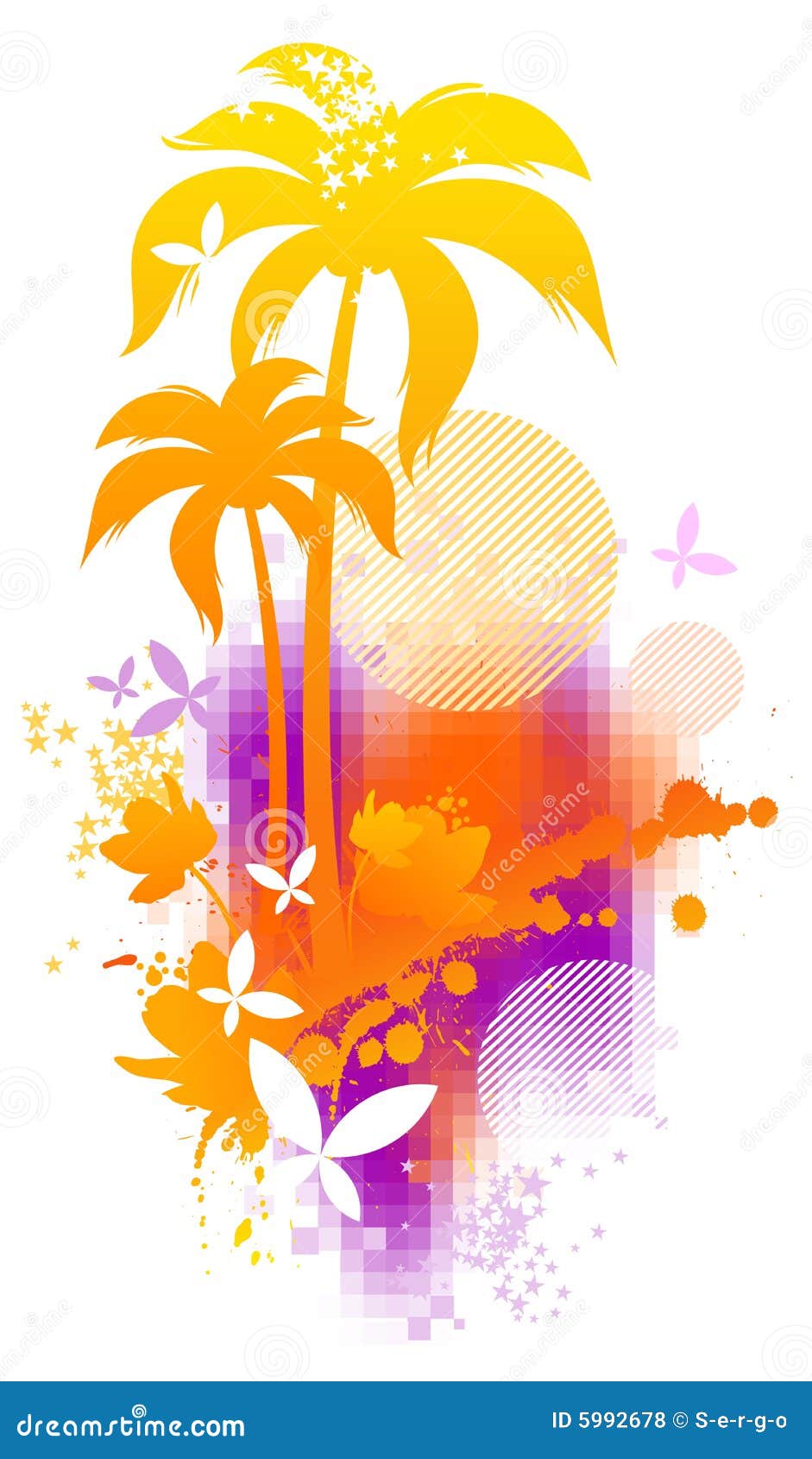 Abstract tropical scene stock vector. Illustration of resort - 5992678