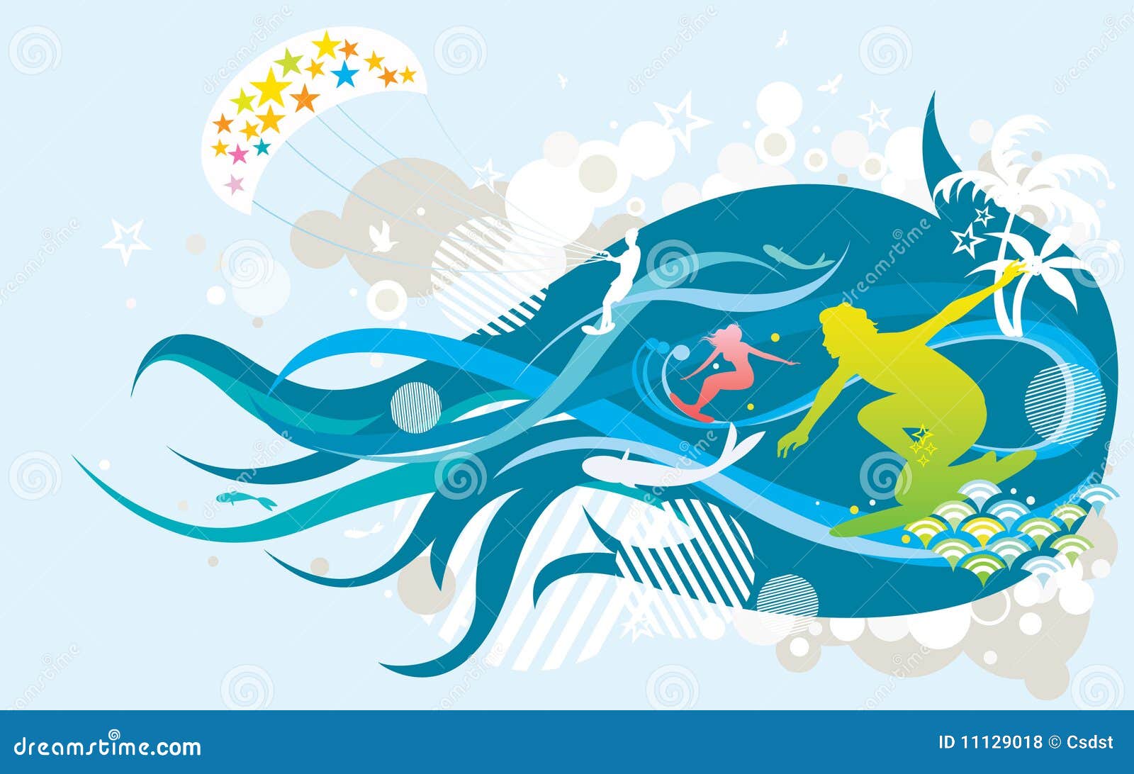 Abstract tropical wave stock vector. Illustration of abstractly - 11129018