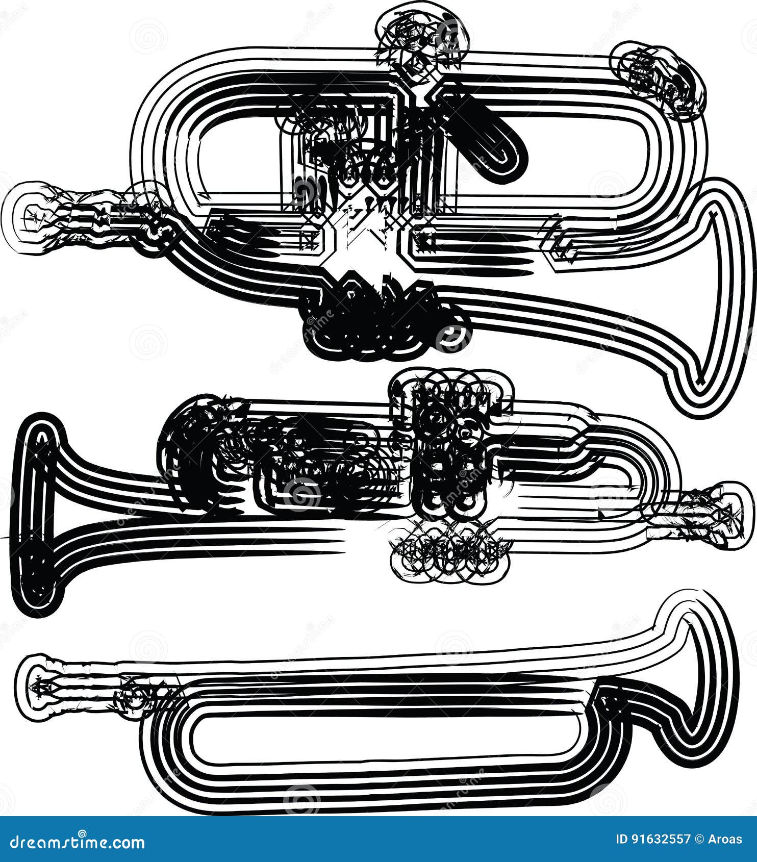 Abstract Trumpet Illustration Stock Vector - Illustration of design ...