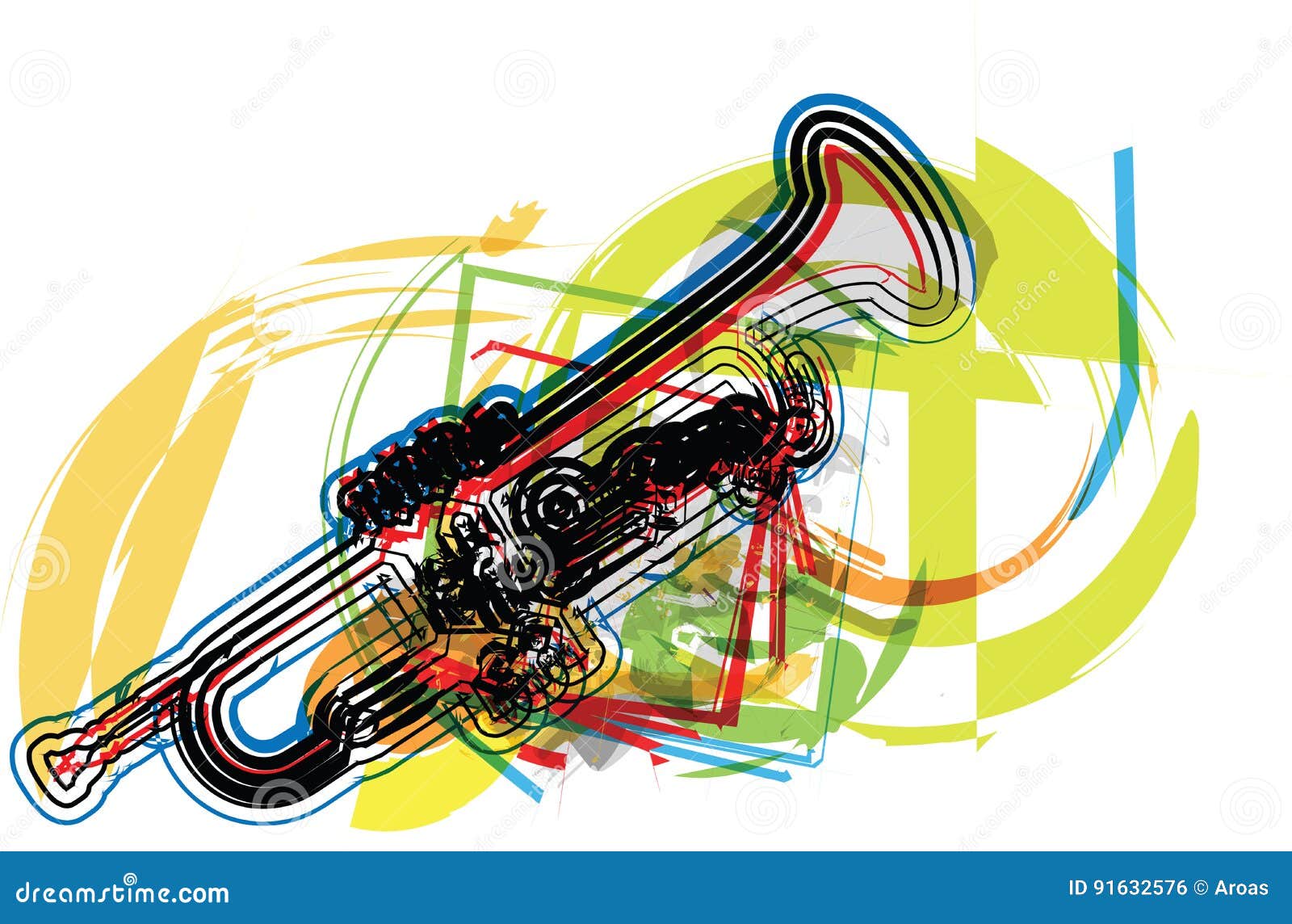 Abstract Trumpet Illustration Stock Vector - Illustration of decibels ...