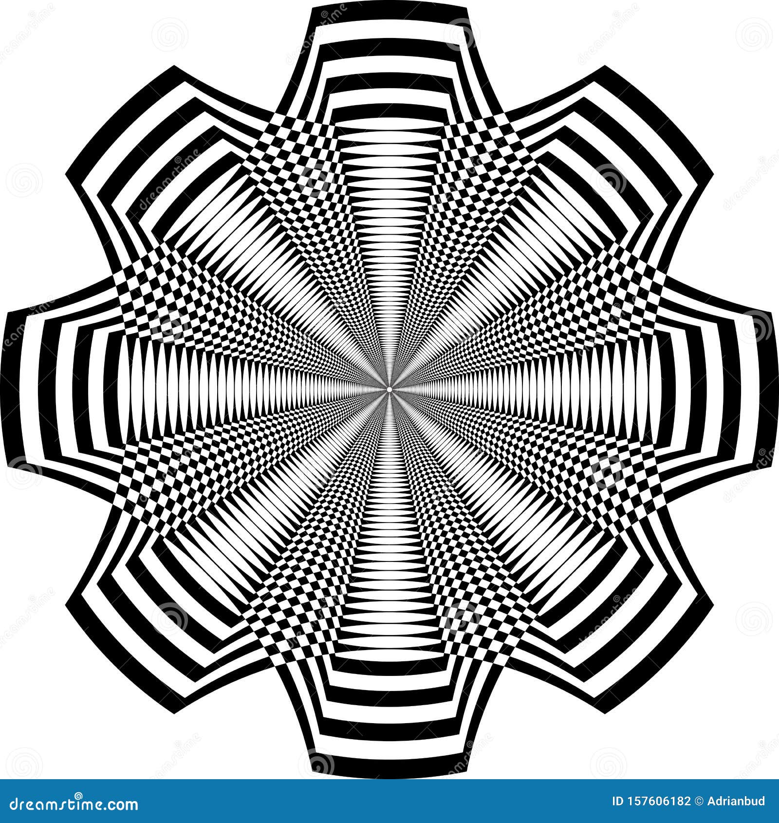 Abstract Tunel Illusion Element Positive Space Repeating Multiple Angle ...