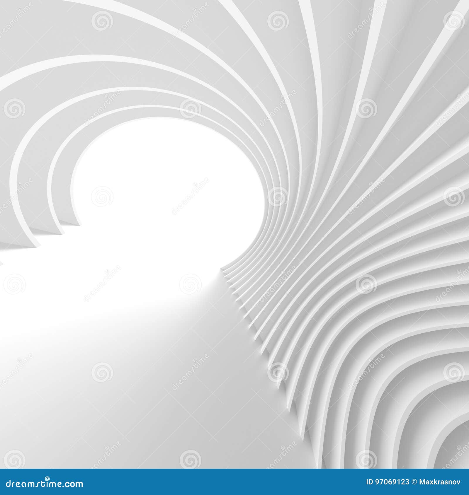 Abstract Tunnel Background. White Circular Building Stock Illustration ...