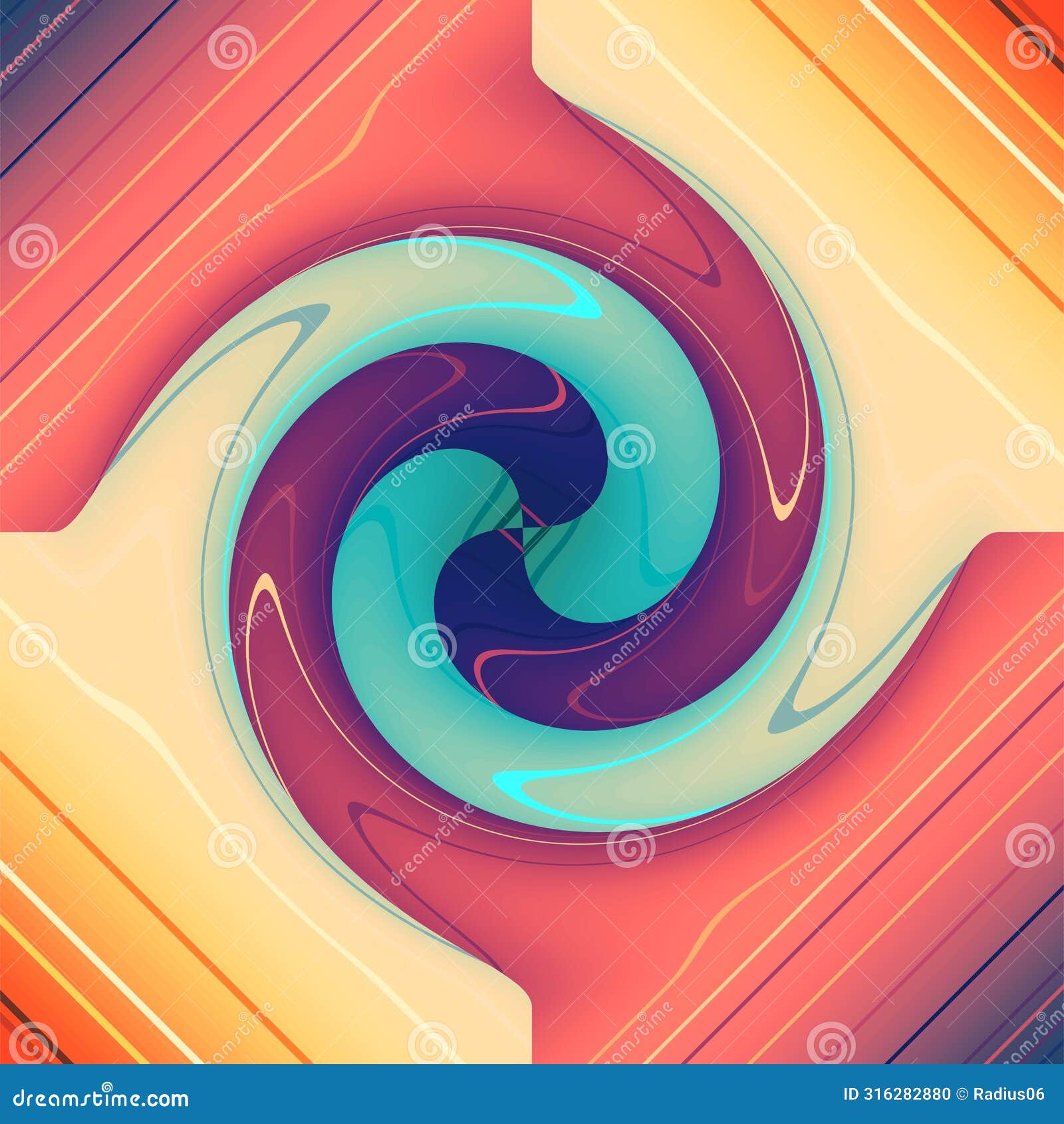 Abstract Tunnel, the Black Hole. Curvature of Surface. Thin Lines ...