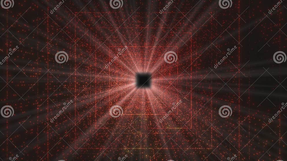 Through an Abstract Tunnel with a Black Void at the End Stock ...