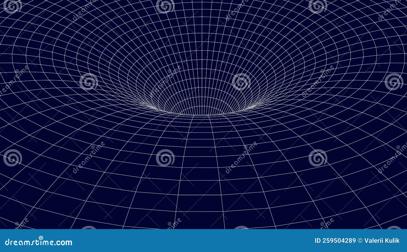 An Abstract Tunnel with a Blue Mesh Structure. 3D Grid of Tunnels and ...