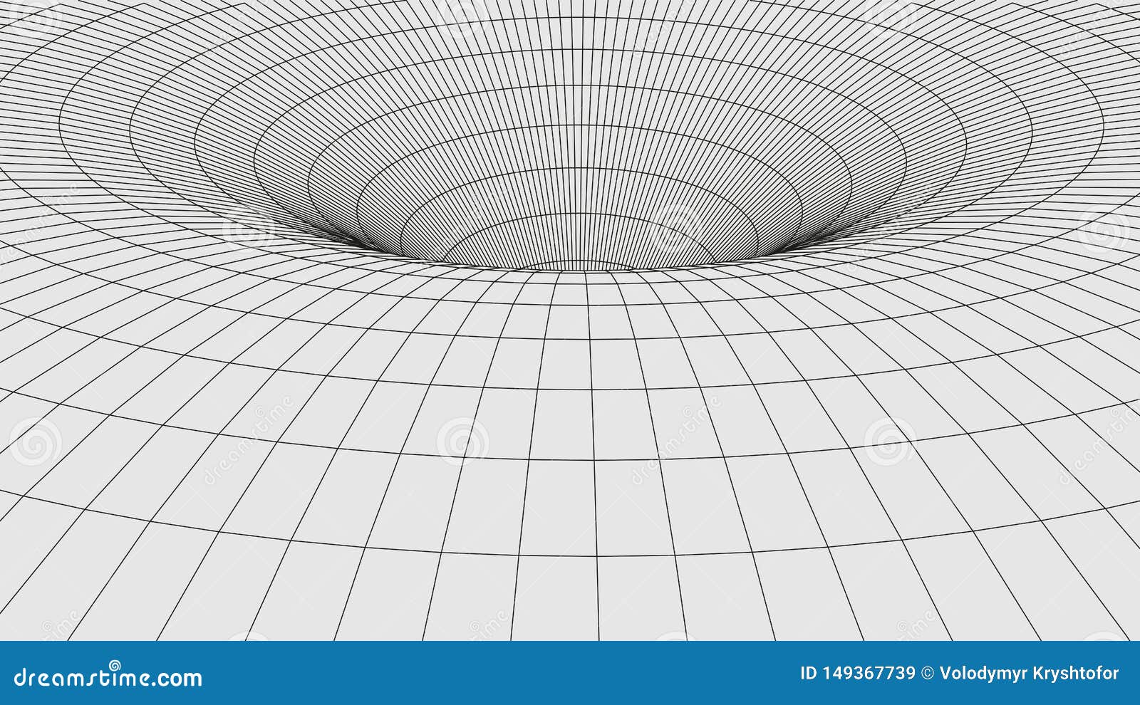 Abstract Tunnel. 3D Wormhole with a Mesh Structure Stock Illustration ...