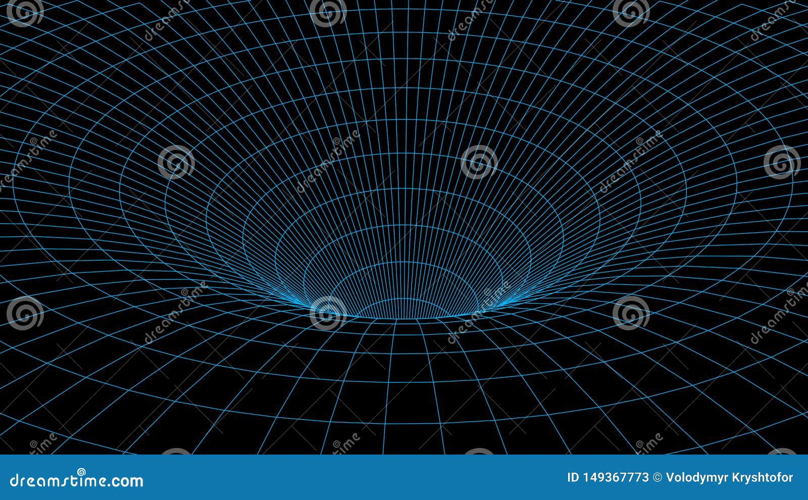 Abstract Tunnel. 3D Wormhole with a Mesh Structure Stock Illustration ...