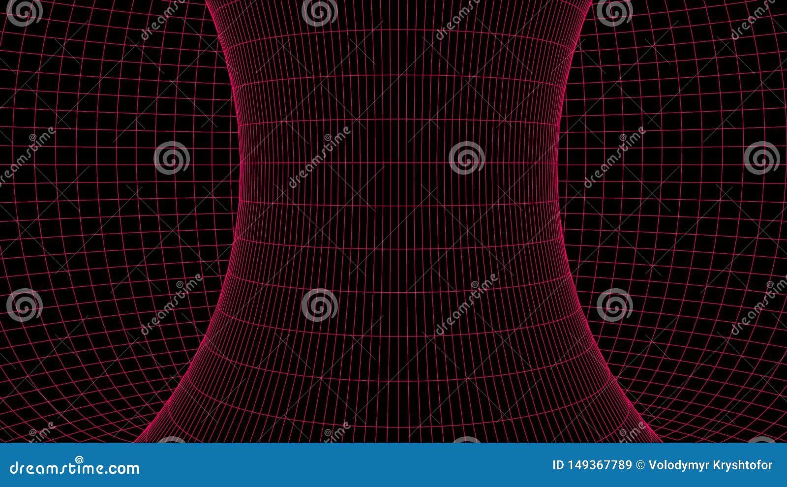 Abstract Tunnel. 3D Wormhole with a Mesh Structure Stock Illustration ...