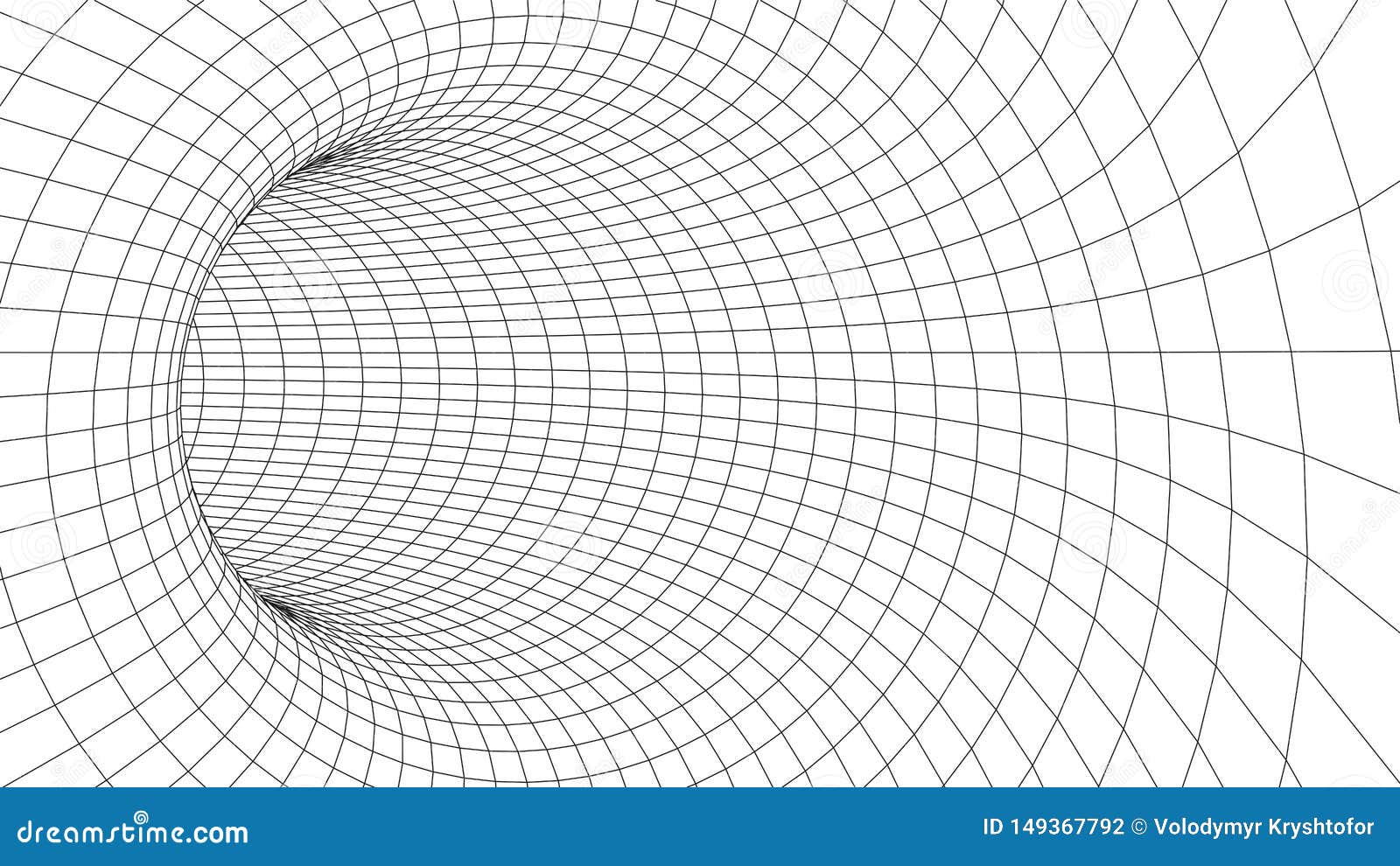 Abstract Tunnel. 3D Wormhole with a Mesh Structure Stock Illustration ...