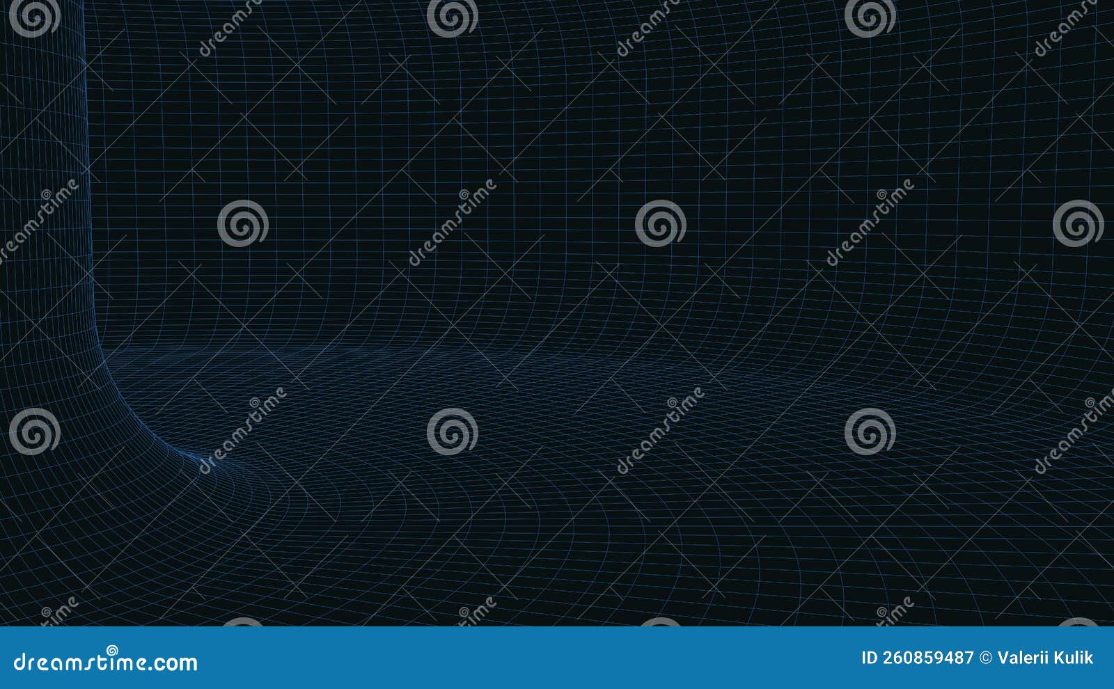 An Abstract Tunnel with a Mesh Structure. 3D Grid of Tunnels and ...