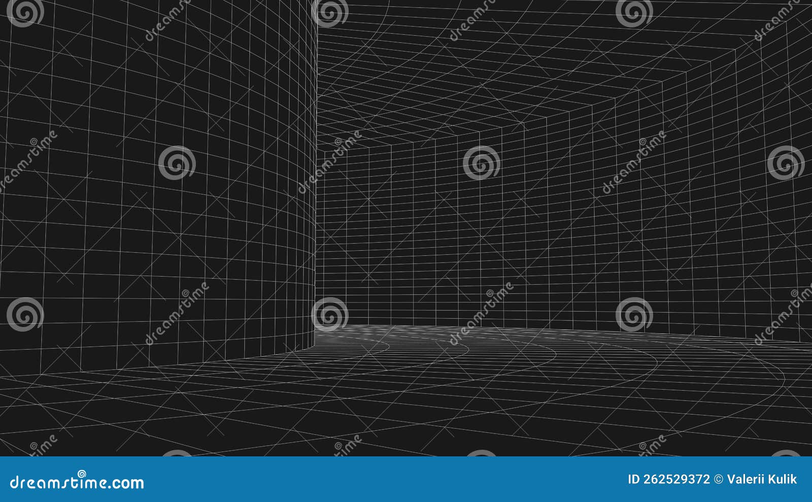 An Abstract Tunnel with a Mesh Structure. 3D Grid of Tunnels and ...