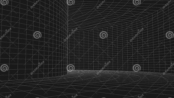 An Abstract Tunnel with a Mesh Structure. 3D Grid of Tunnels and ...