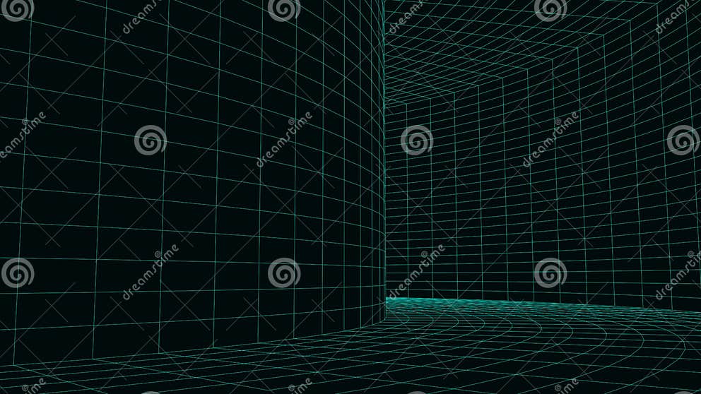 An Abstract Tunnel with a Mesh Structure. 3D Grid of Tunnels and ...