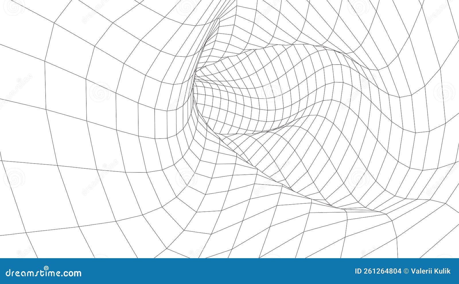 An Abstract Tunnel with a Mesh Structure. 3D Grid of Tunnels and ...