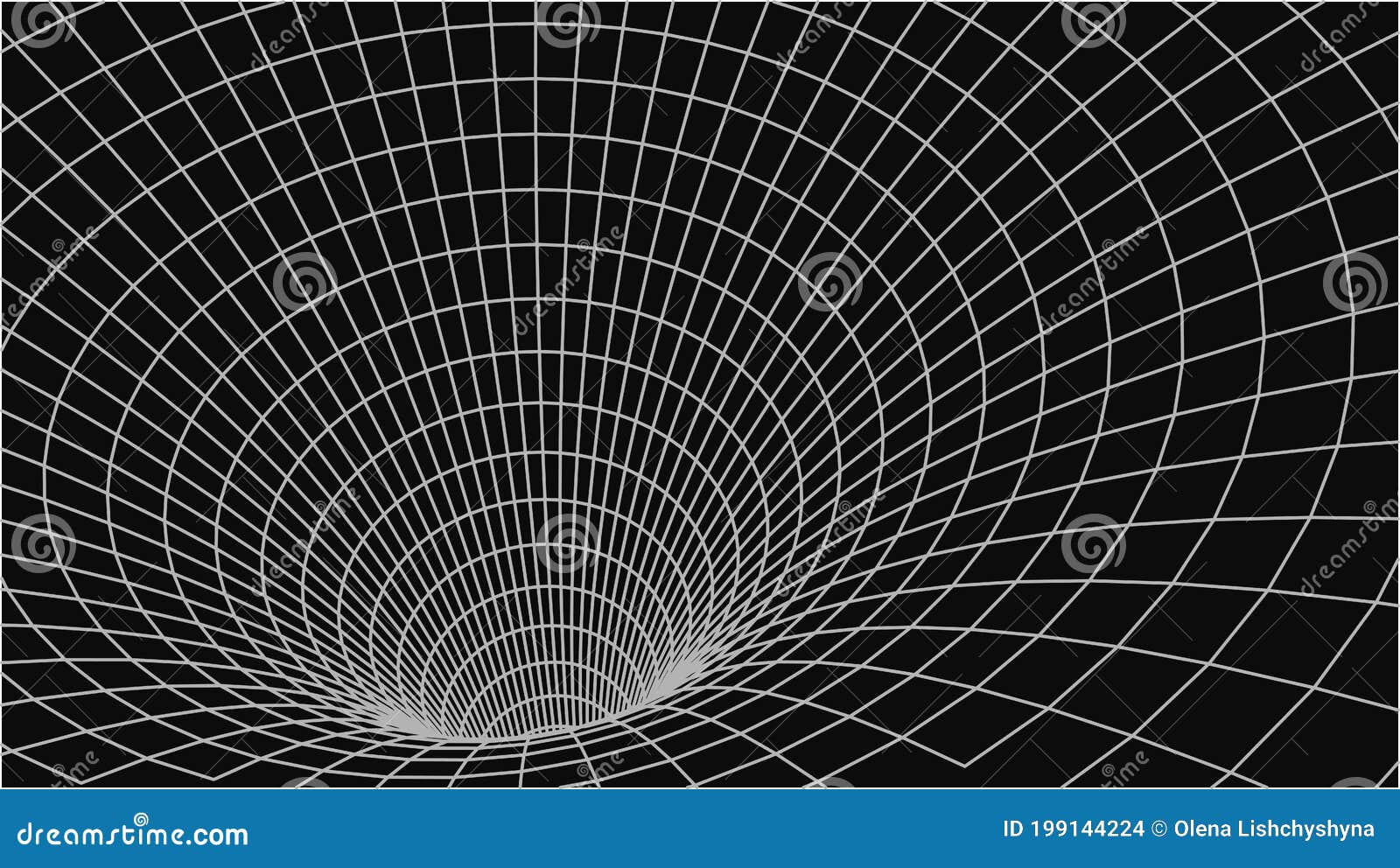 Abstract Tunnel. Vector Wormhole. 3D Corridor Mesh Stock Illustration ...