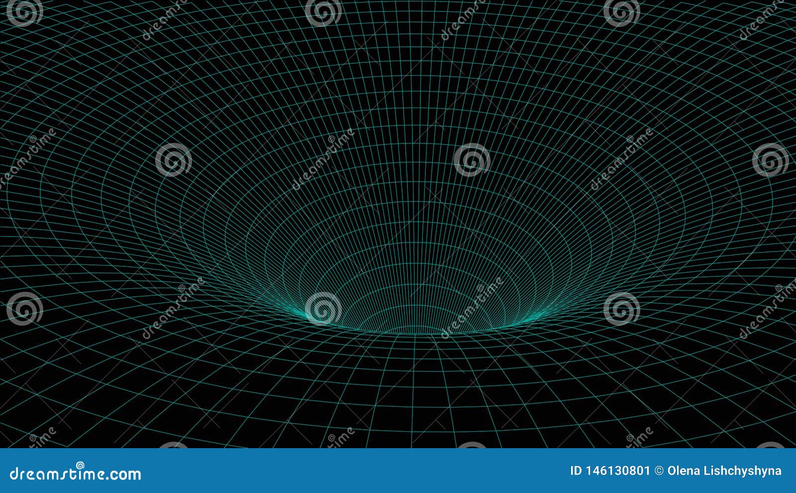 Abstract Tunnel. Vector Wormhole. 3D Corridor Mesh Stock Illustration ...