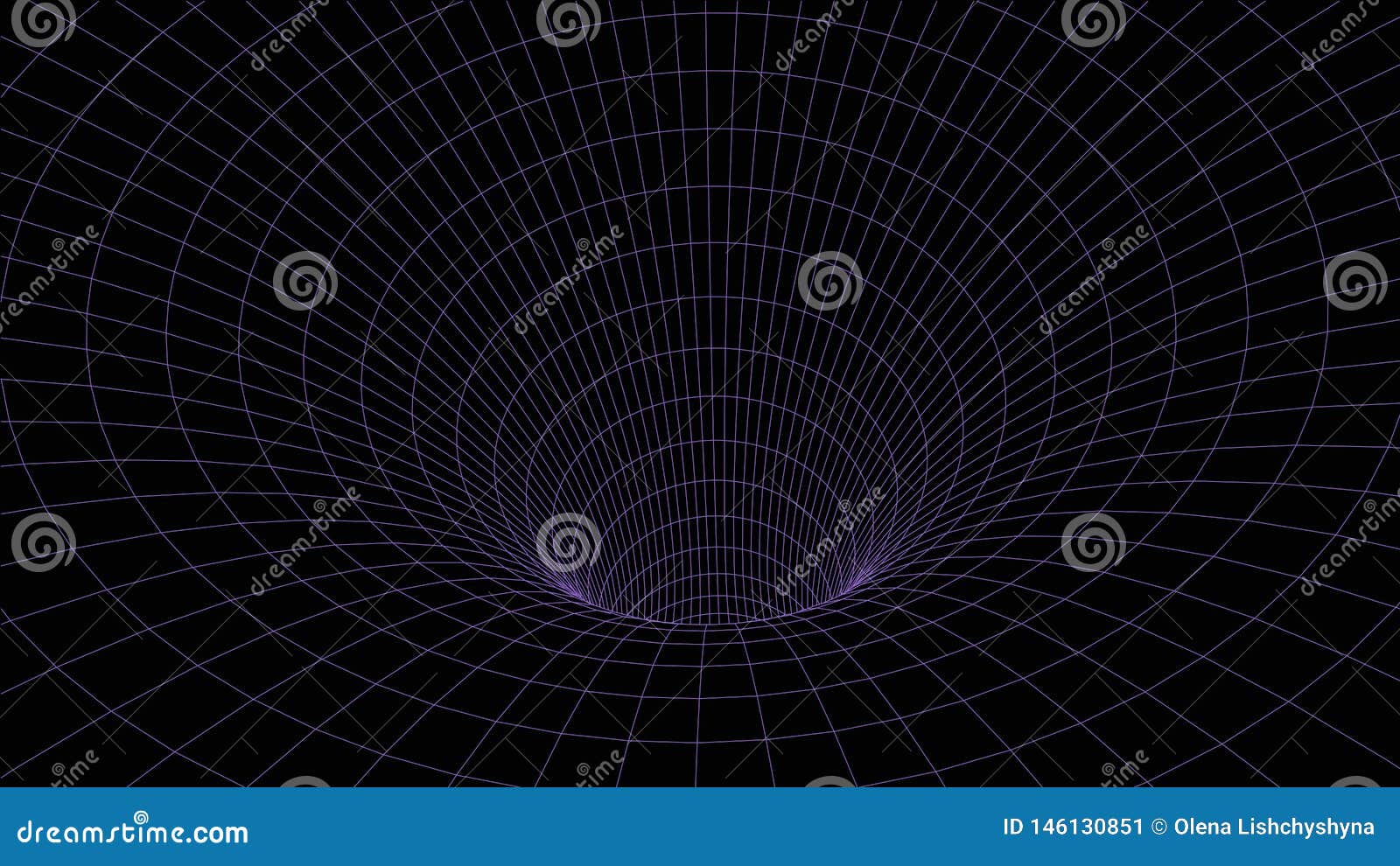 Abstract Tunnel. Vector Wormhole. 3D Corridor Mesh Stock Illustration ...