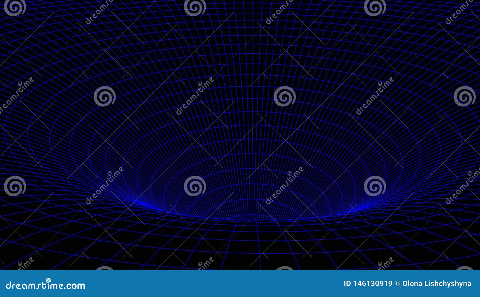 Abstract Tunnel. Vector Wormhole. 3D Corridor Mesh Stock Illustration ...