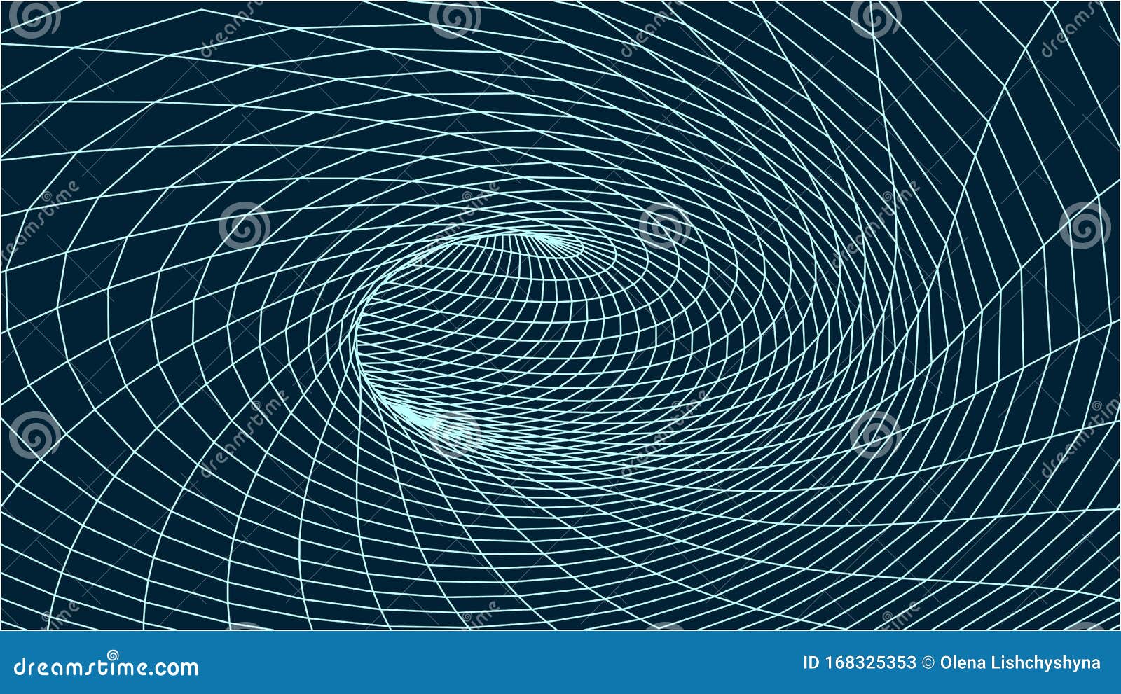 Abstract Tunnel. Vector Wormhole. 3D Corridor Mesh Stock Illustration ...