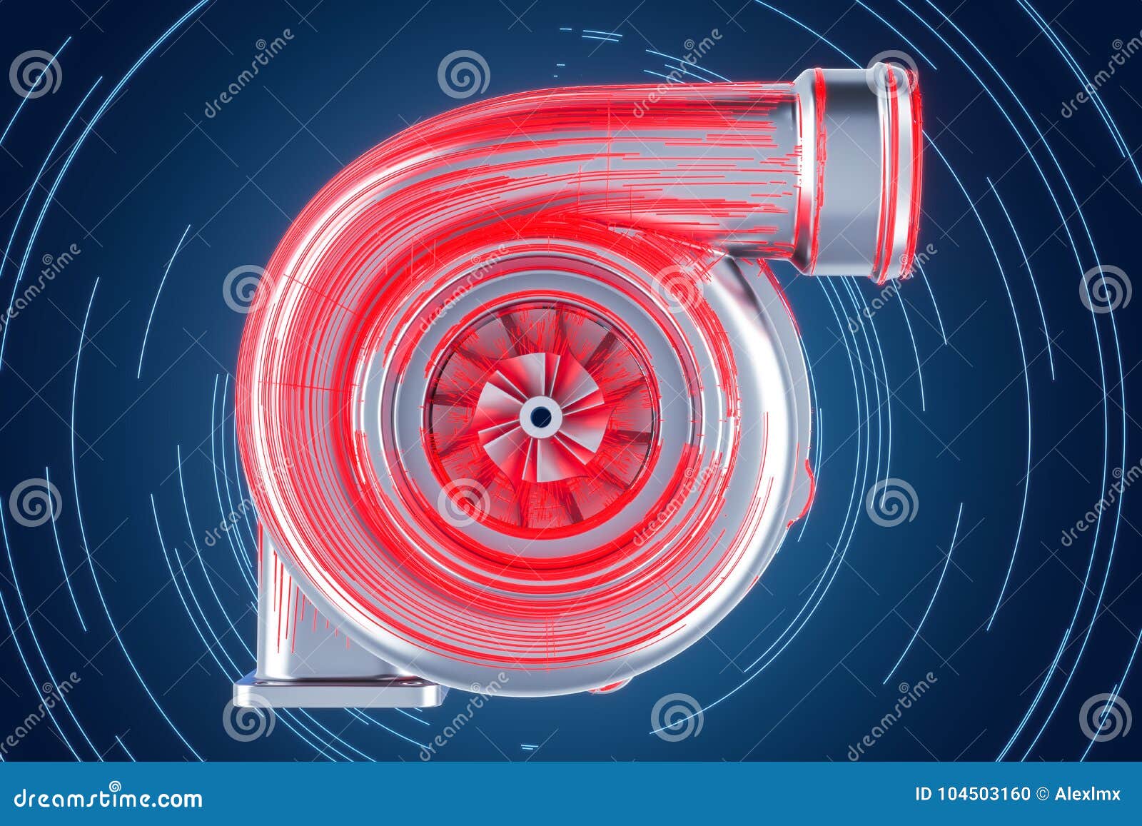 Abstract turbo concept, 3D stock illustration. Illustration of concept ...