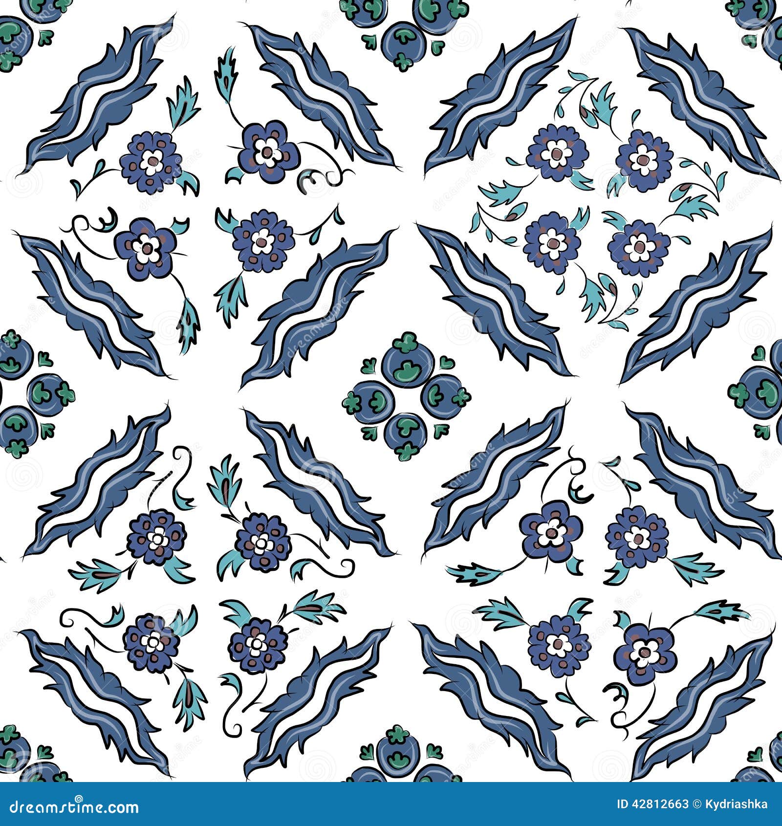 Abstract Turkish, Oriental And Arabic Illustration Pattern For ...