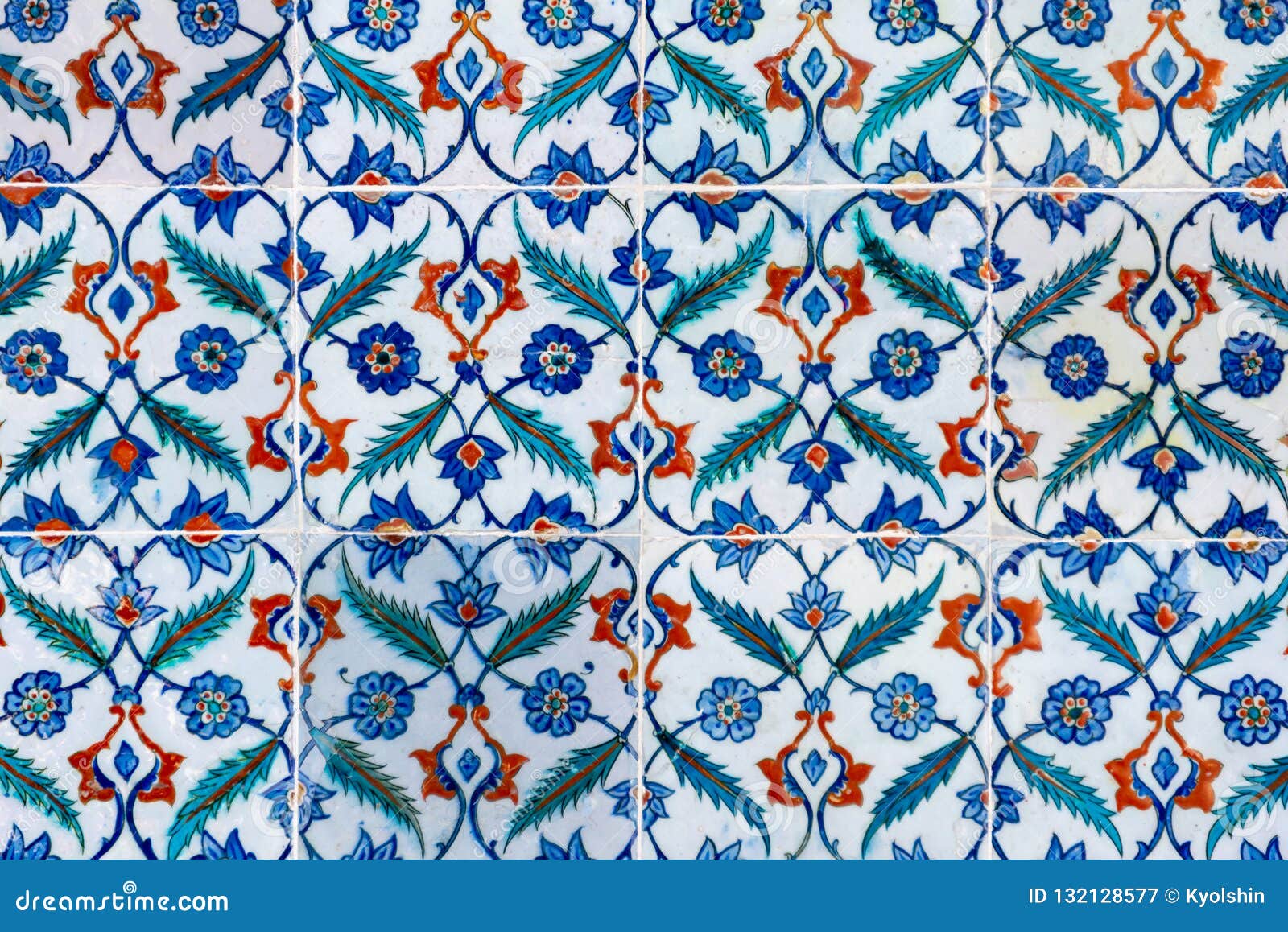 Abstract Turkish Tile Background with Different Colours Stock Image ...