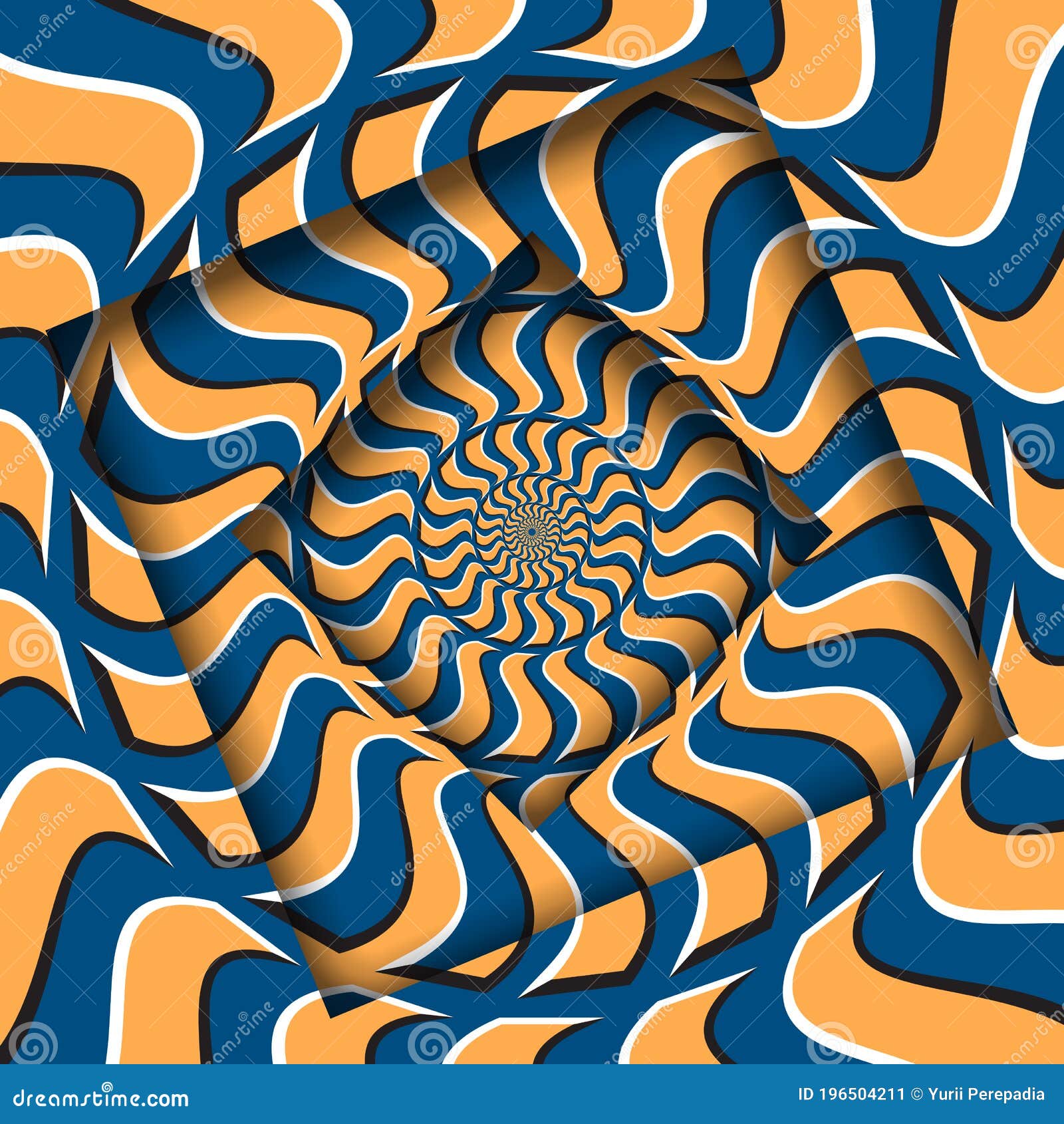 Abstract Turned Frames With A Rotating Green Blue Squares Pattern ...