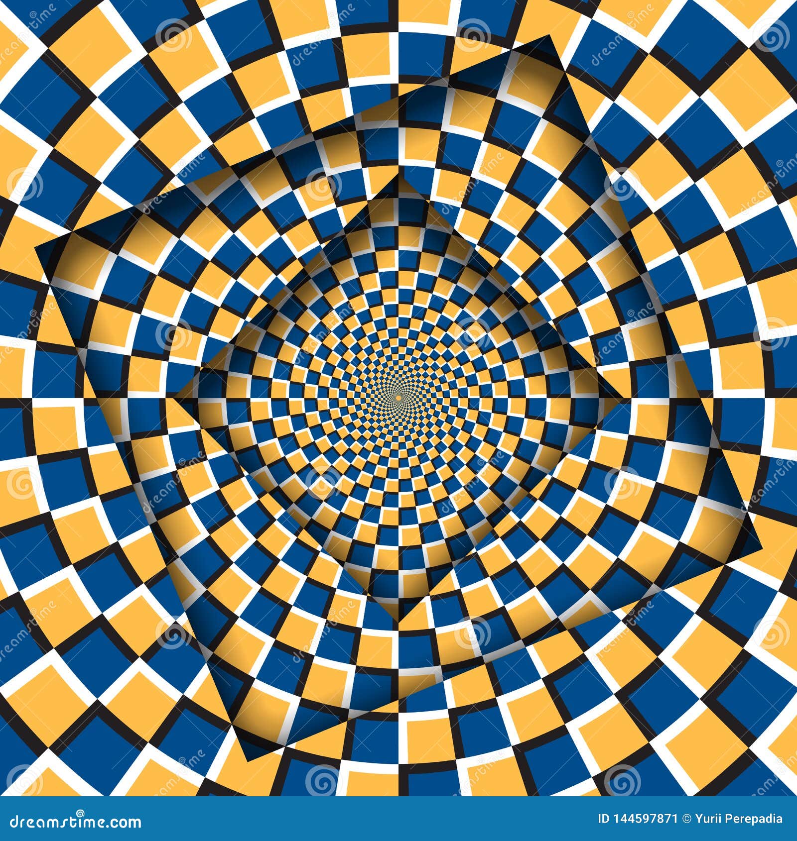 Abstract Turned Frames With A Rotating Yellow Green Men Symbols Pattern ...