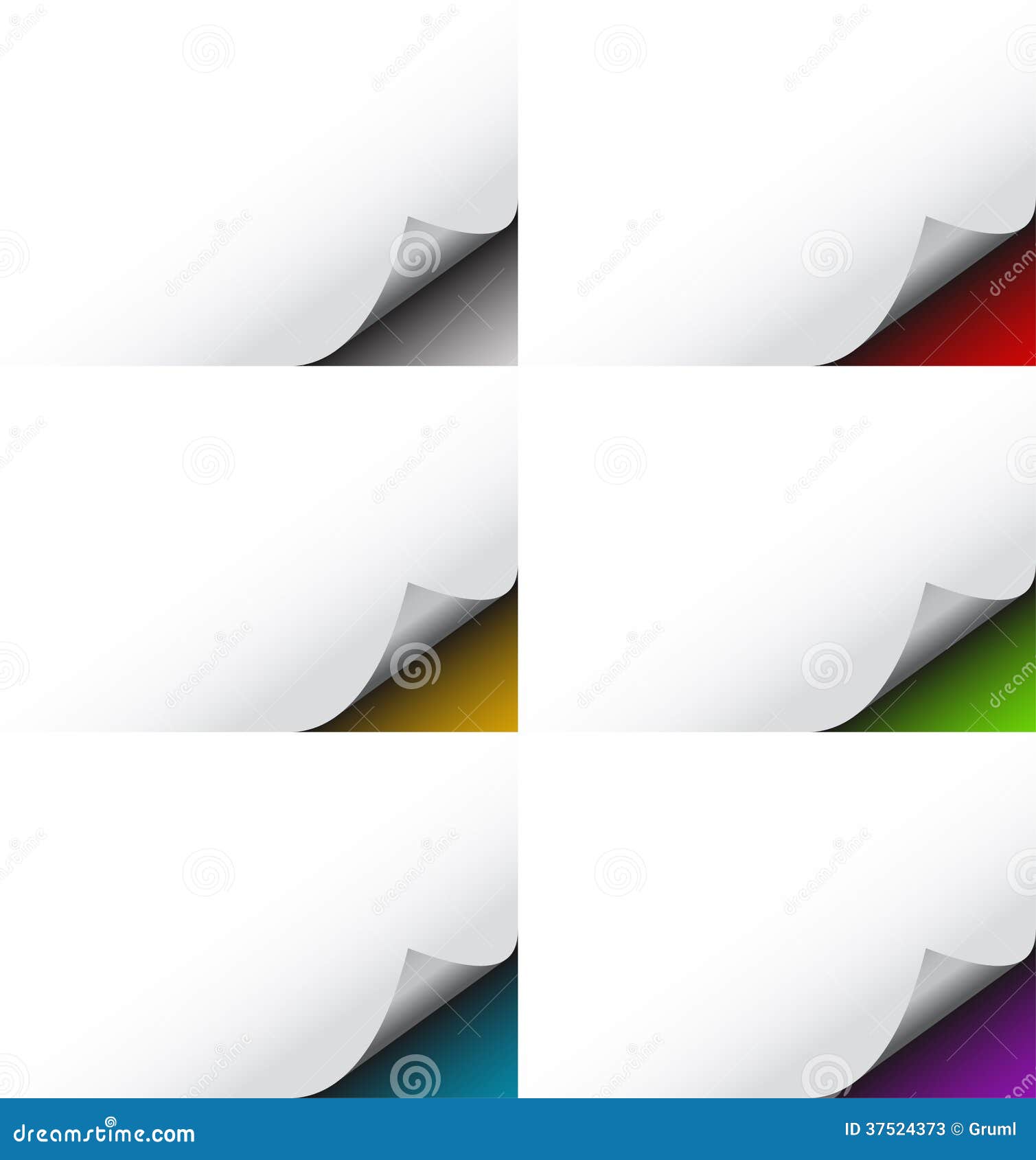 Abstract Turned Page Background Set Stock Vector - Illustration of ...