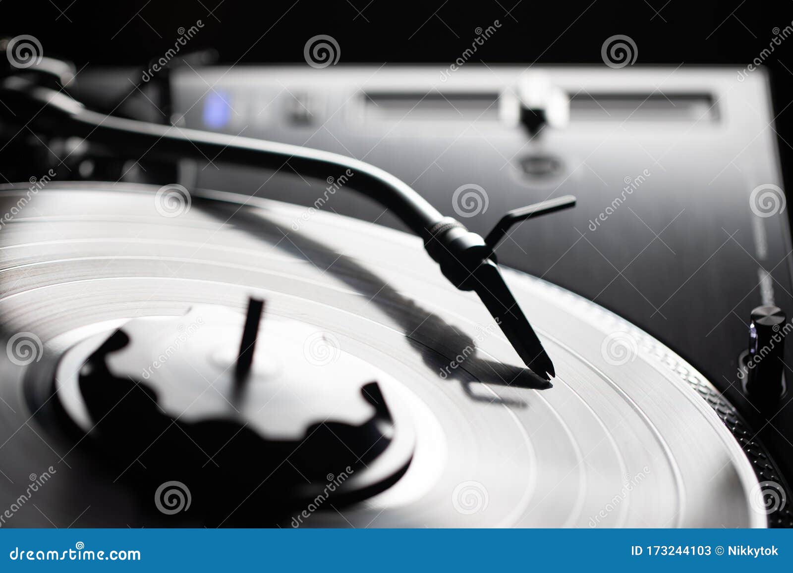 Abstract Turntable with Vinyl Record Stock Image - Image of needle ...