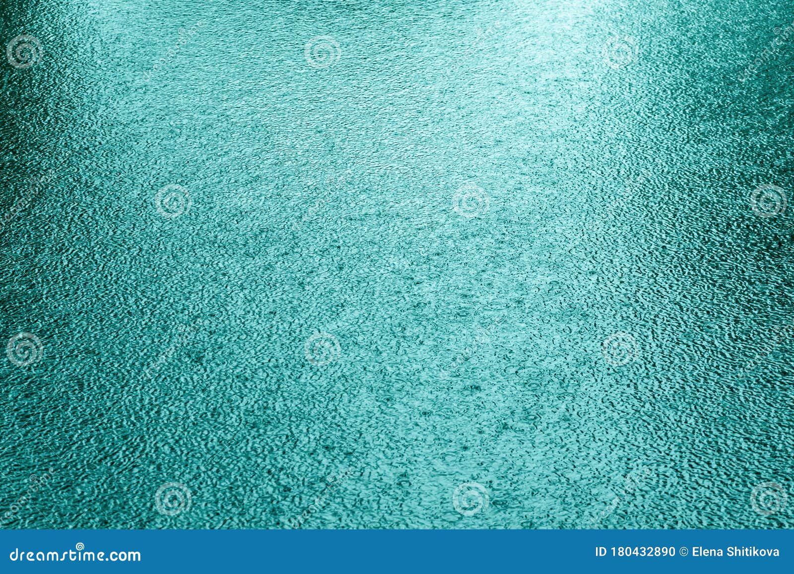 Abstract Turquoise Background.Drops of Rain Fell on the Water and ...