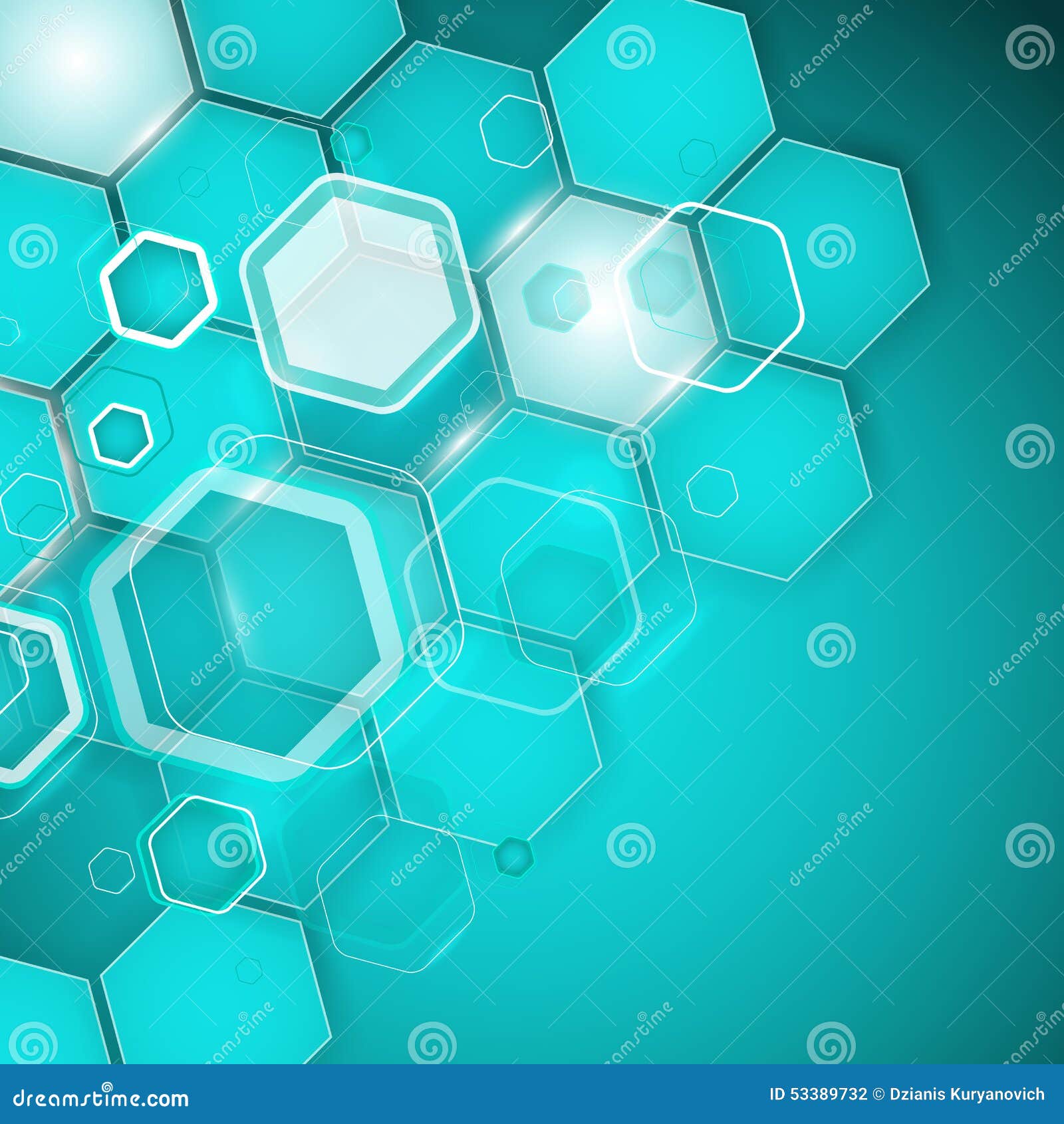 Abstract Turquoise Background Hexagon. Vector Illustration Stock Vector ...