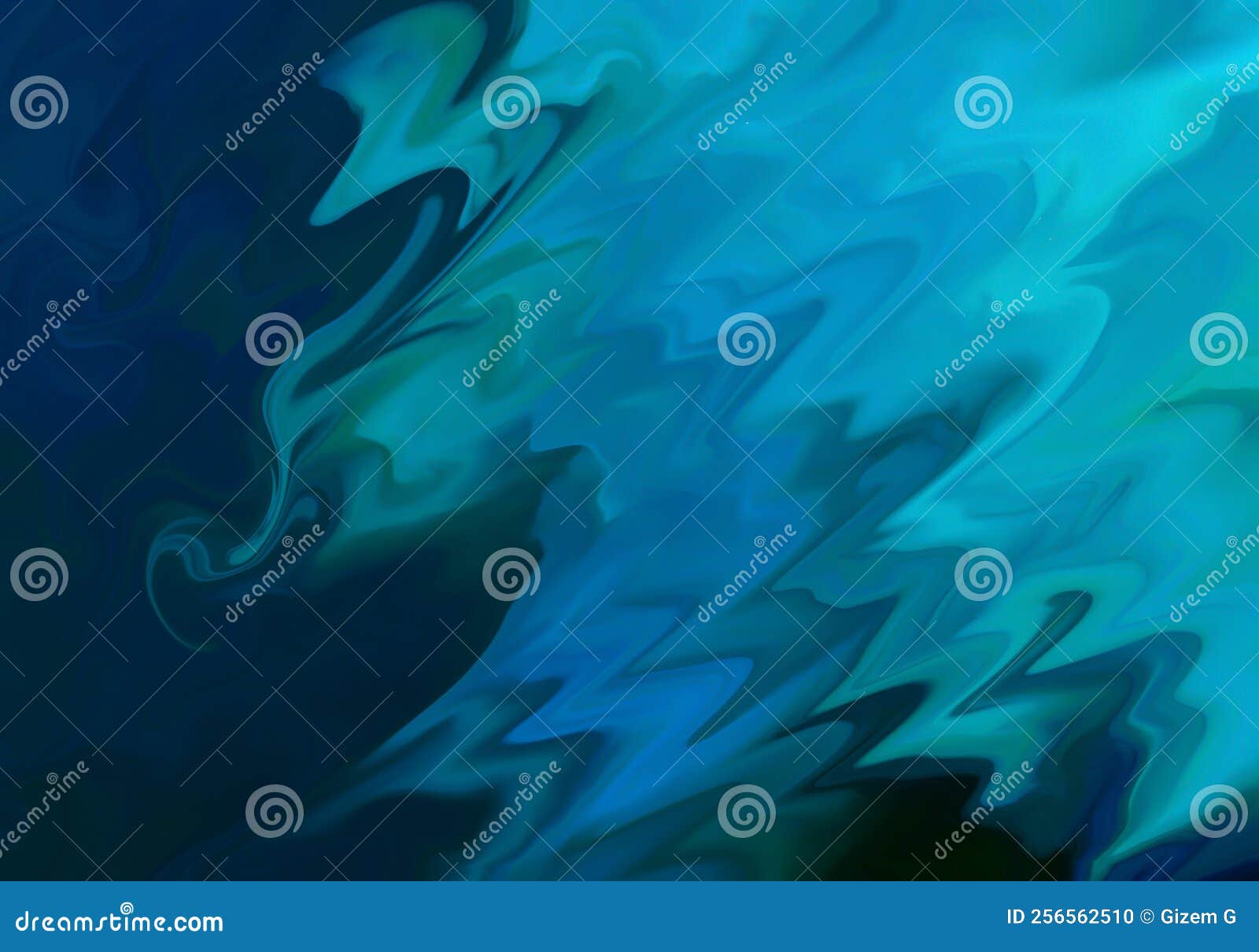 Abstract Turquoise Blue Liquid Marble Wavy Texture Background or ...