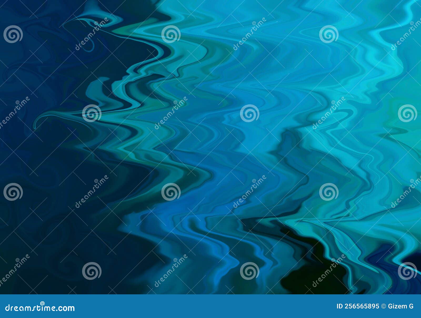 Abstract Turquoise Blue Liquid Marble Wavy Texture Background or ...