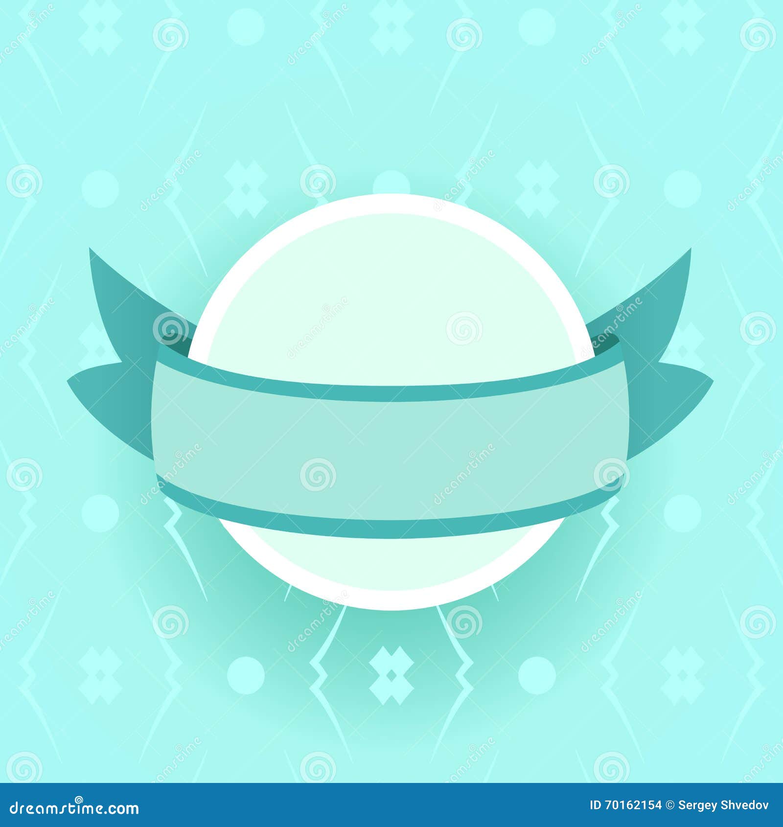 Abstract Turquoise Frame with a Ribbon Stock Vector - Illustration of ...