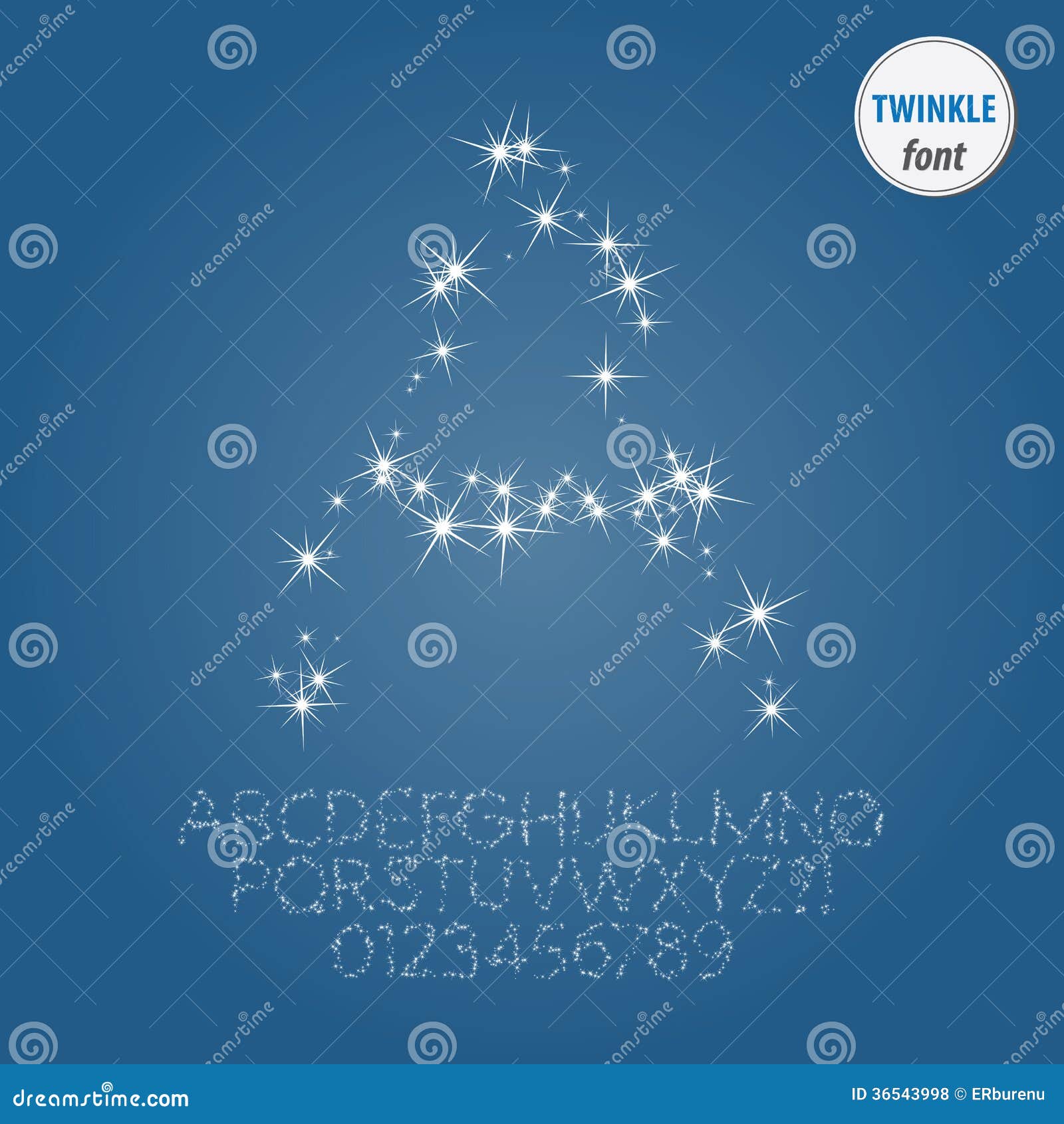 Abstract Twinkle Alphabet and Digit Vector Stock Vector - Illustration ...