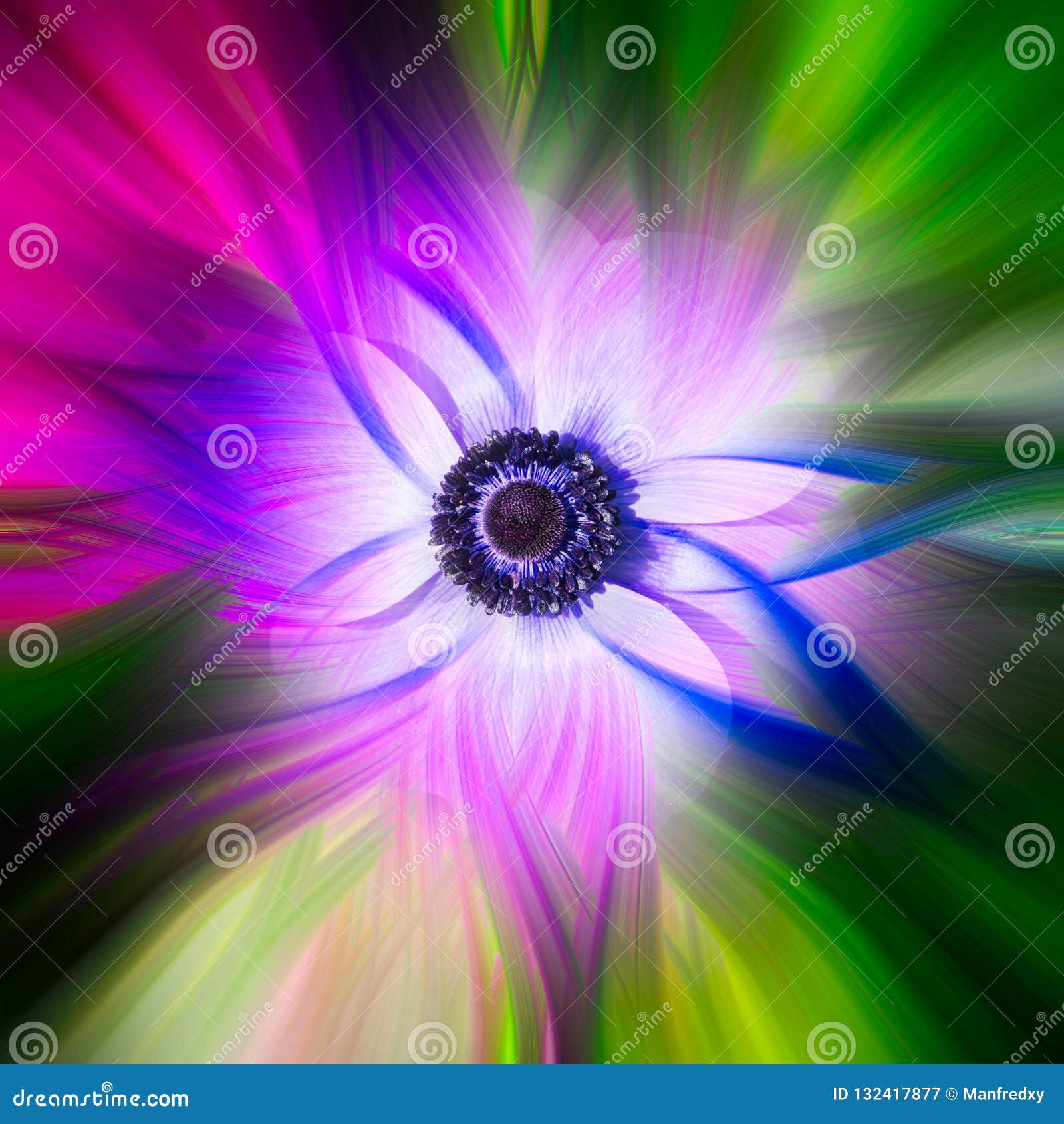 Abstract Twirl Effect Background with Flower Stock Image - Image of ...