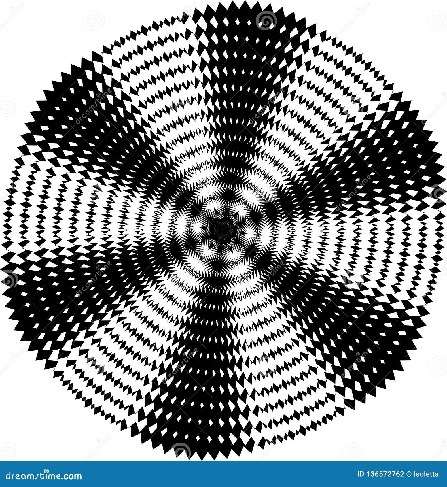 Abstract Twisted Black and White Background. Optical Illusion of ...