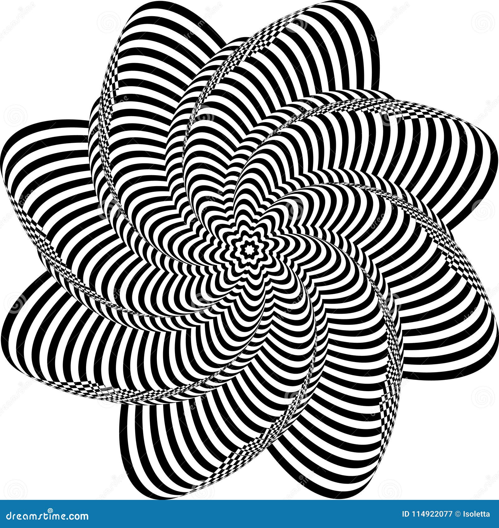 Abstract Twisted Black and White Background. Optical Illusion of ...