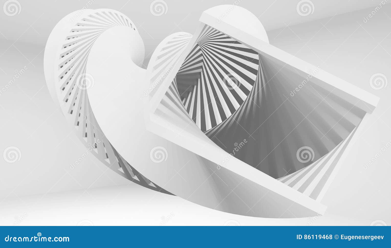Abstract Twisted Helix Object, 3 D Stock Illustration - Illustration of ...