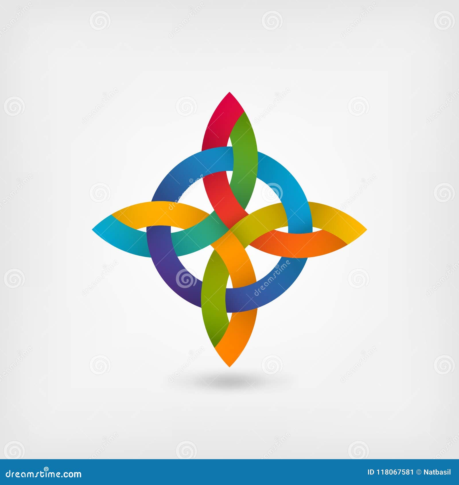 Abstract Twisted Symbol in Gradient Rainbow Colors Stock Vector ...