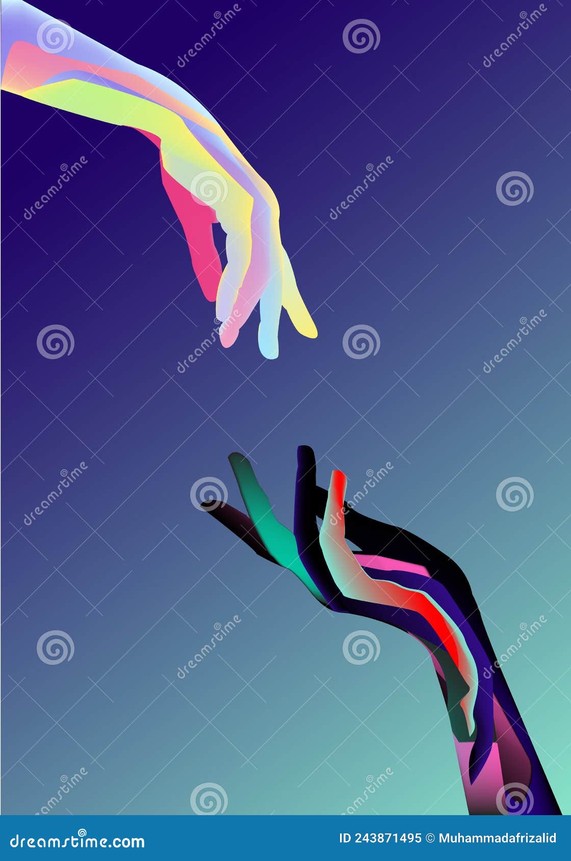 Abstract Gradient Two Hand Wallpaper Stock Vector - Illustration of ...