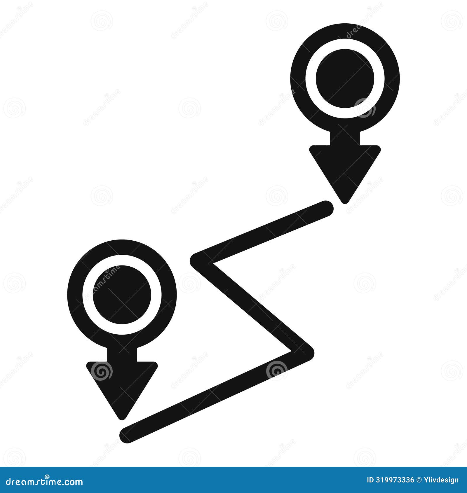 Abstract Twopoint Route Map Icon Stock Illustration - Illustration of ...