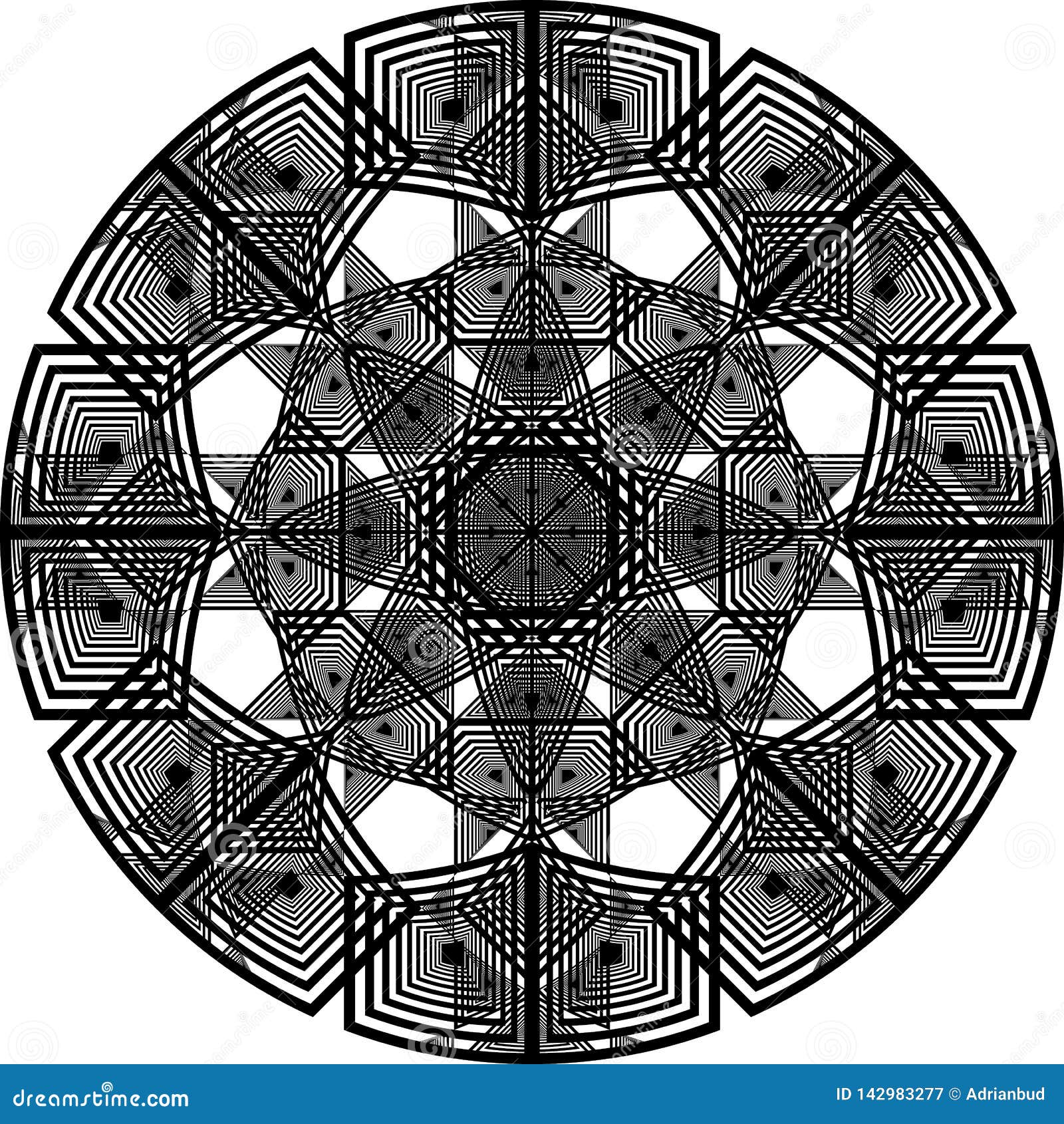 Abstract Ultra Arabesque Triangle Spheroid Perspective Impression on ...