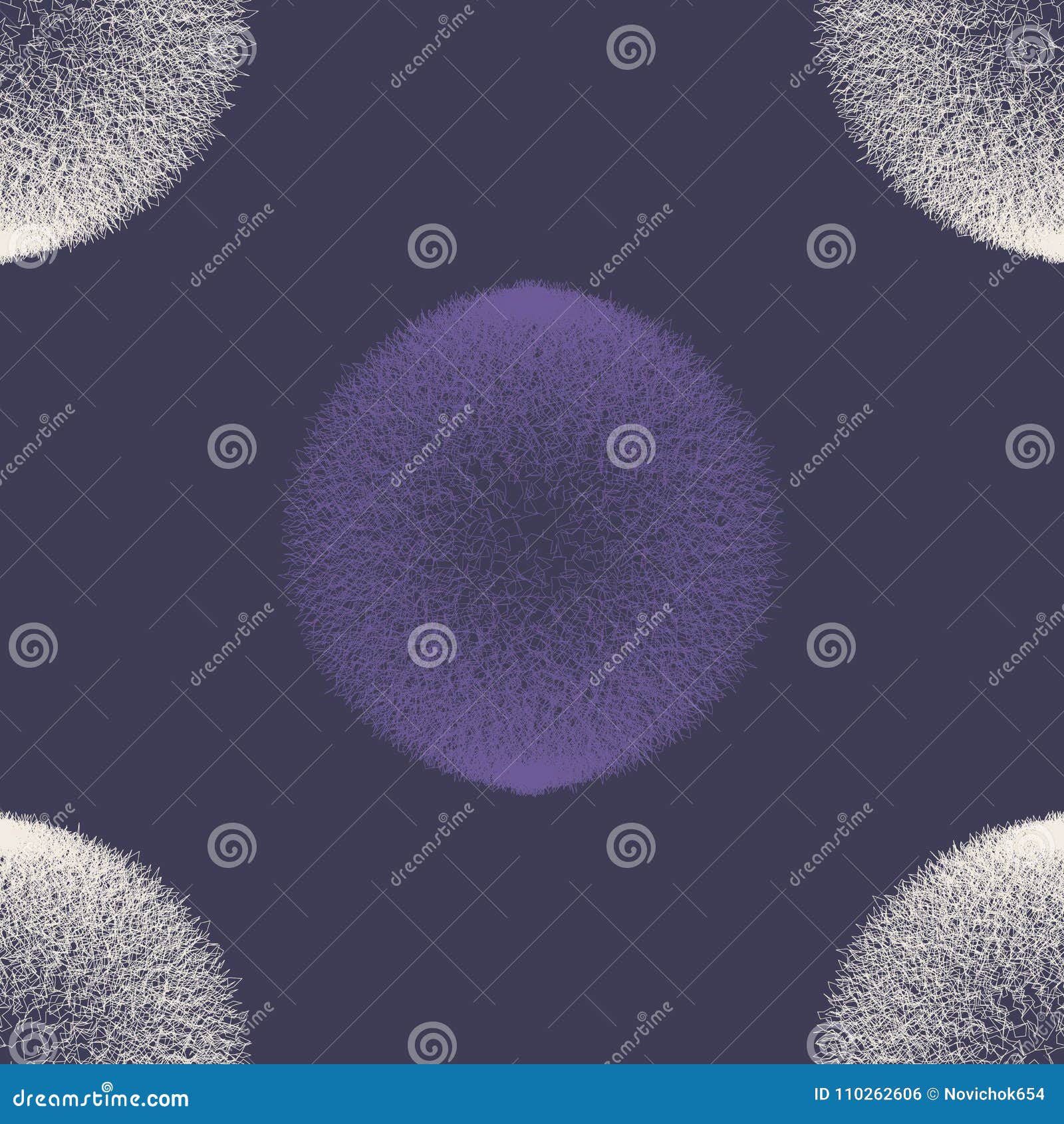 Abstract Ultra Violet Scribble Circle Seamless Pattern. Stock Vector ...