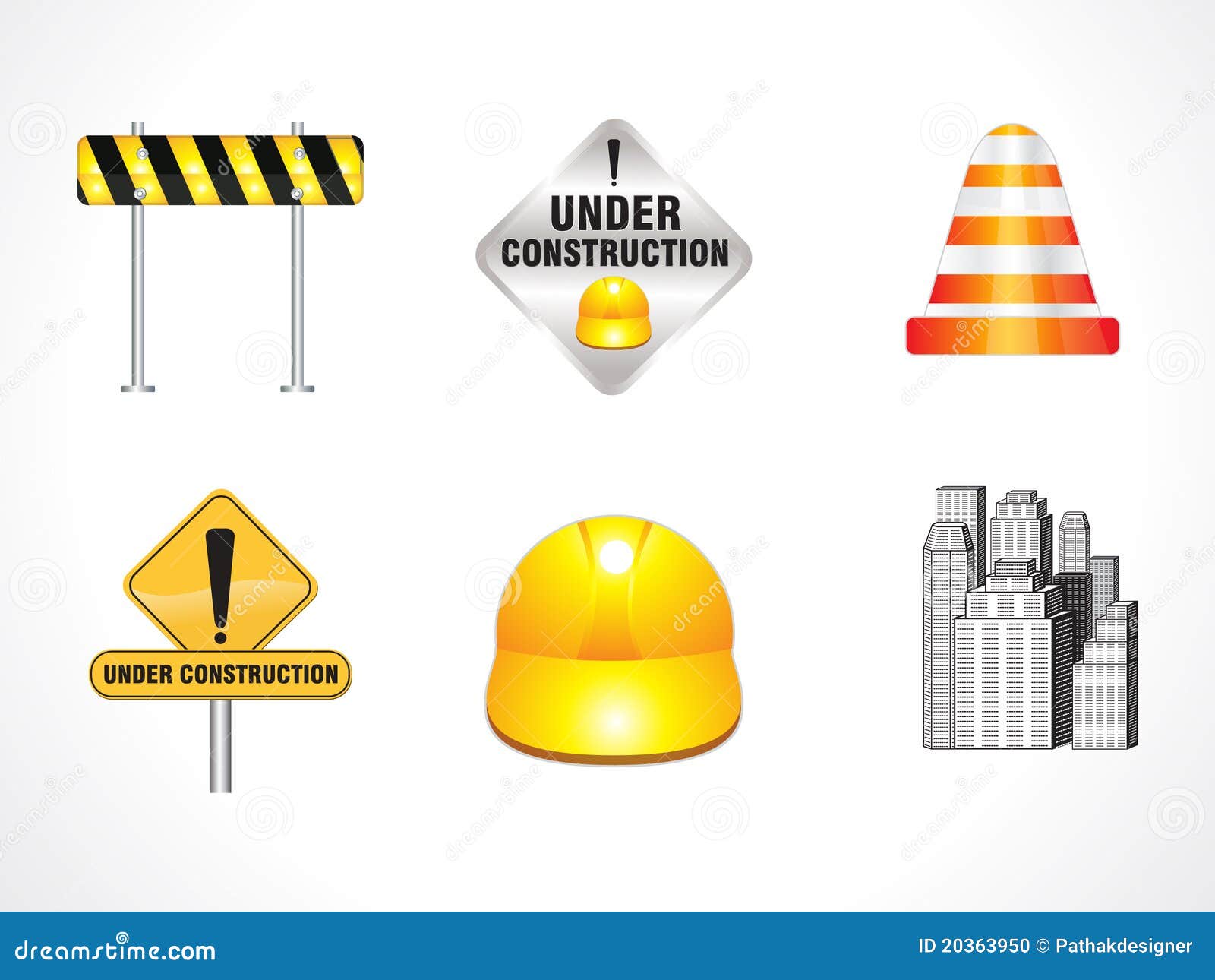 Abstract Under Construction Icons Stock Vector - Illustration of ...